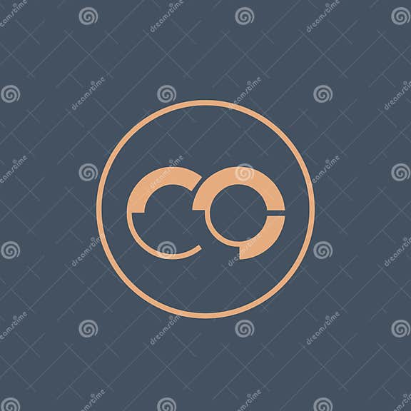 CO Monogram Logo Signature Icon. Alphabet Initials Icon. Circle Emblem ...