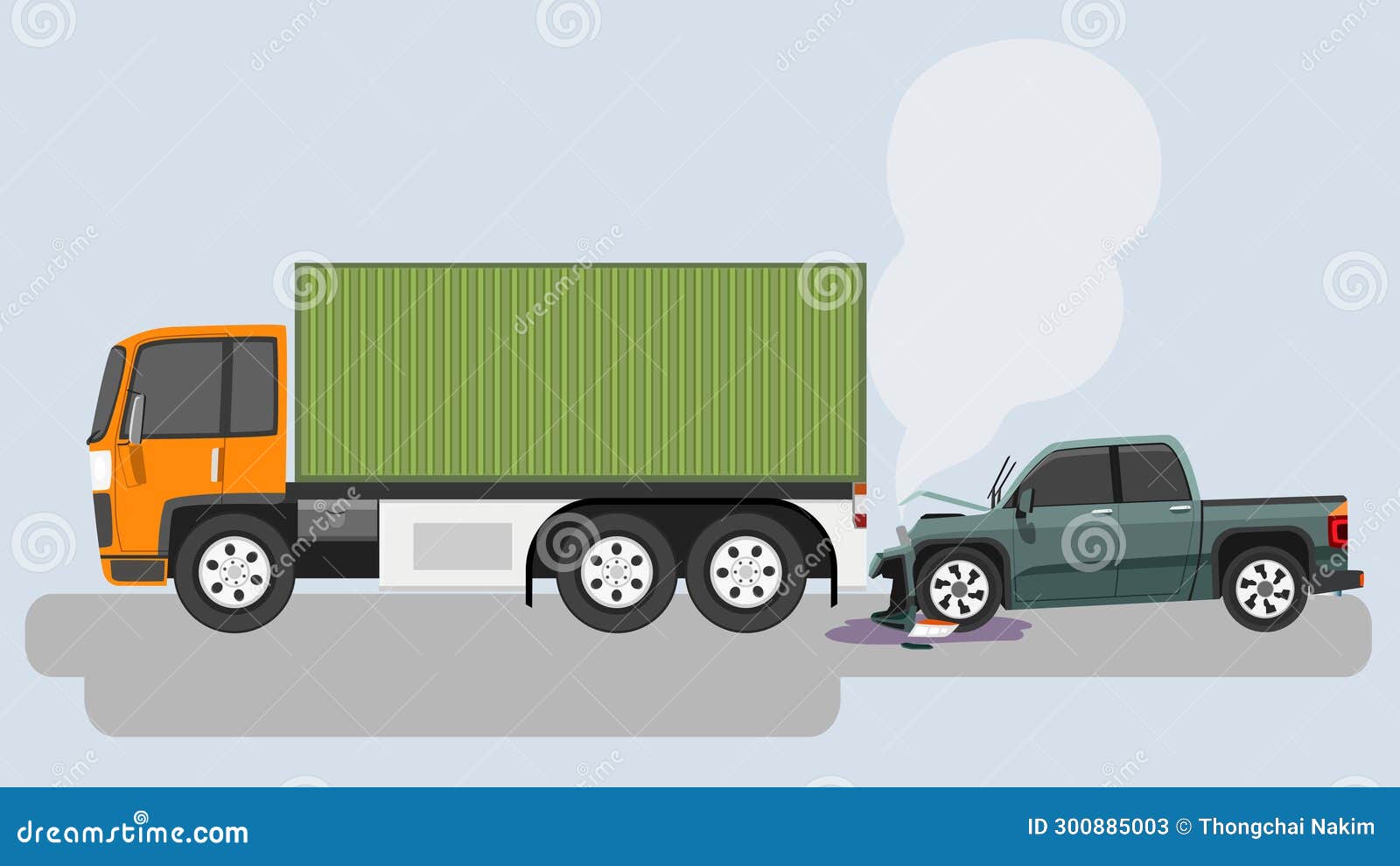 Accident In A Pickup Truck Crashed Into Electric Poles And Trash ...