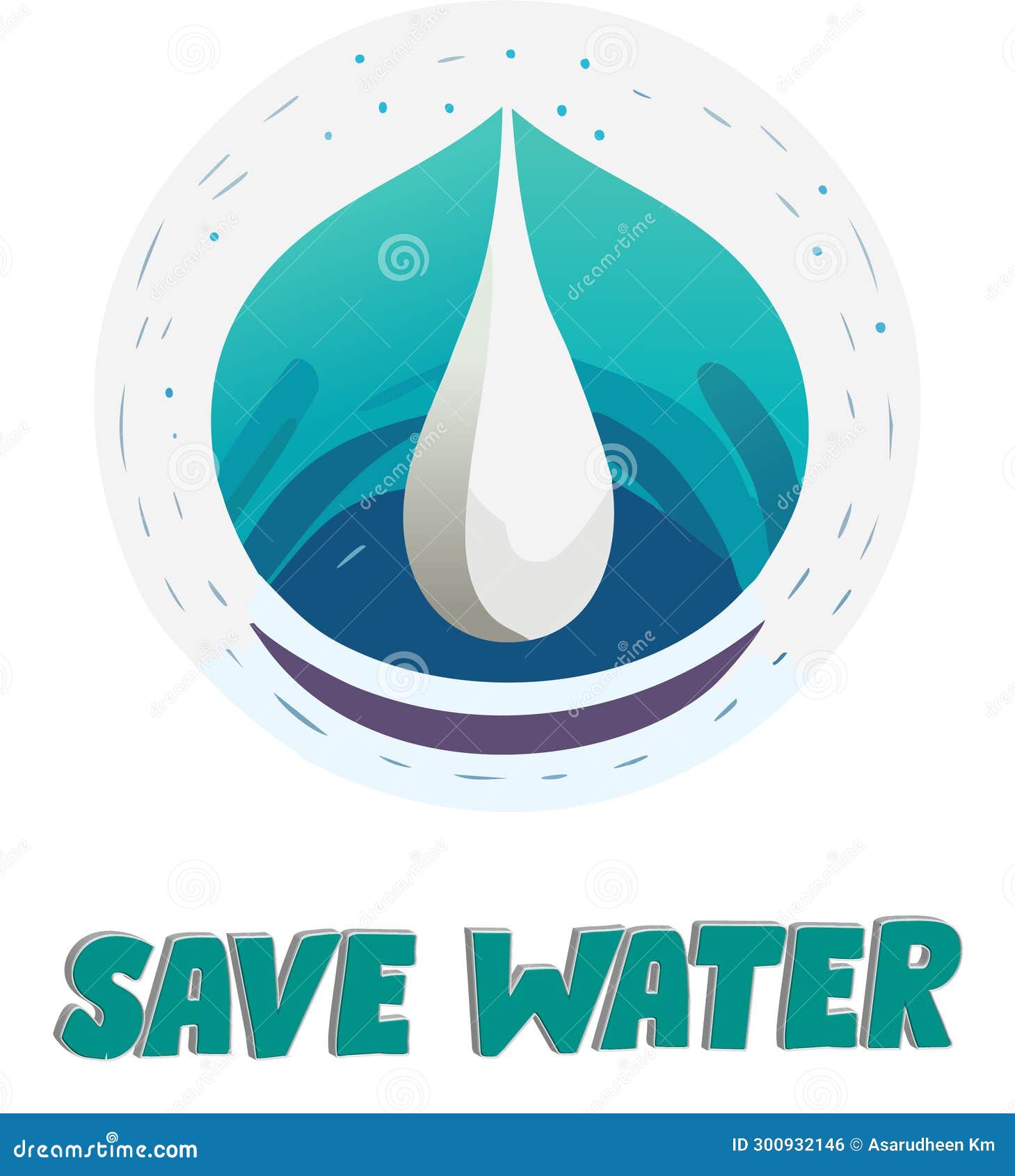 Save Water Logo, Illustration Art, Clean Vector Design Stock Vector ...