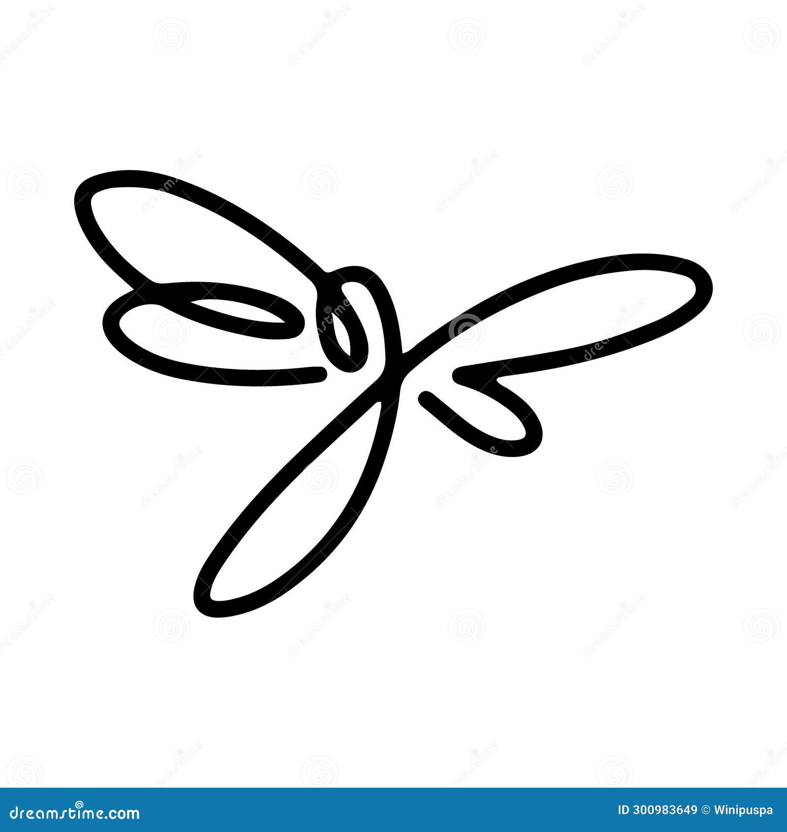 Dragonfly Line Art Doodle Illustration Stock Vector - Illustration of ...