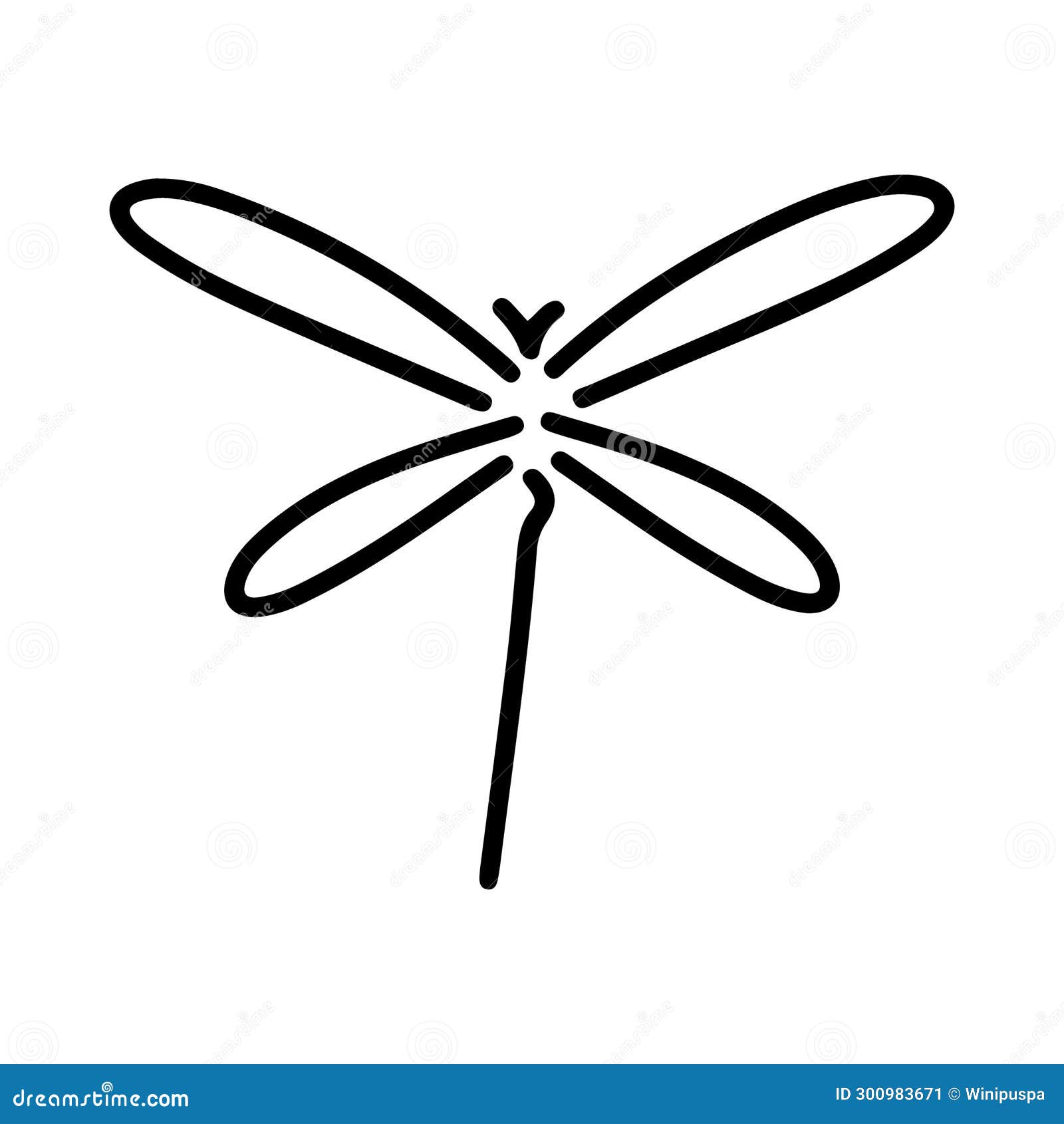 Dragonfly Line Art Doodle Illustration Stock Vector - Illustration of ...