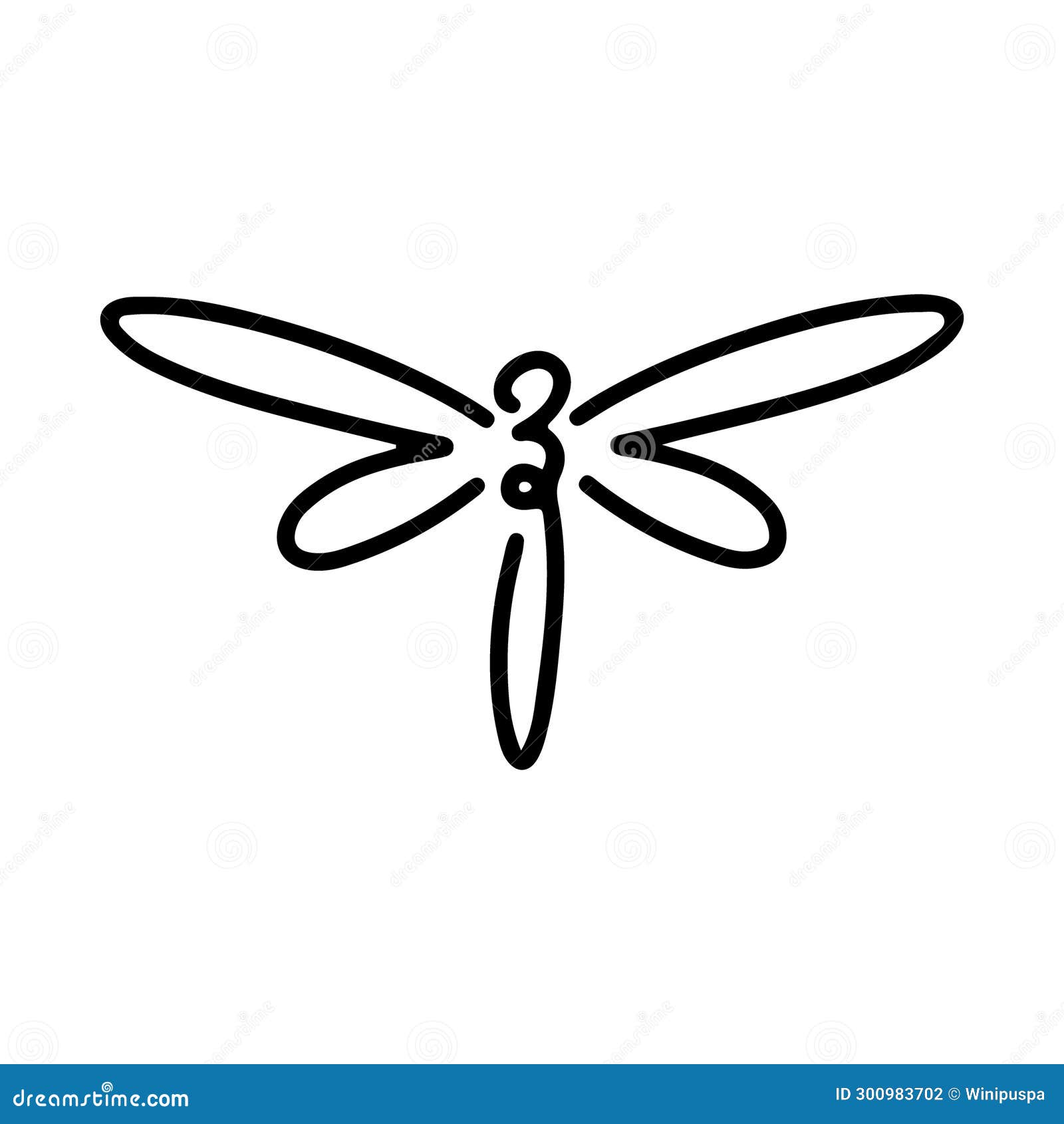 Dragonfly Line Art Doodle Illustration Stock Vector - Illustration of ...