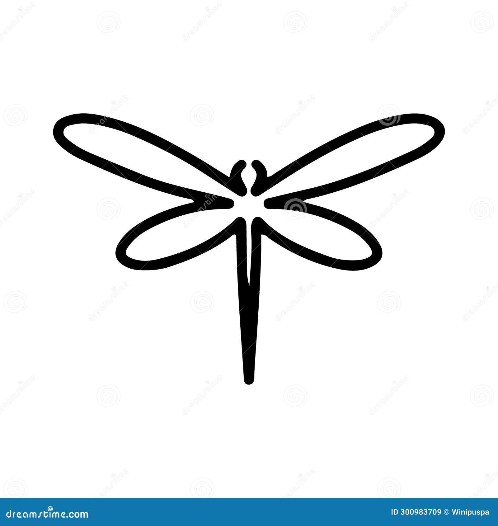 Dragonfly Line Art Doodle Illustration Stock Vector - Illustration of ...