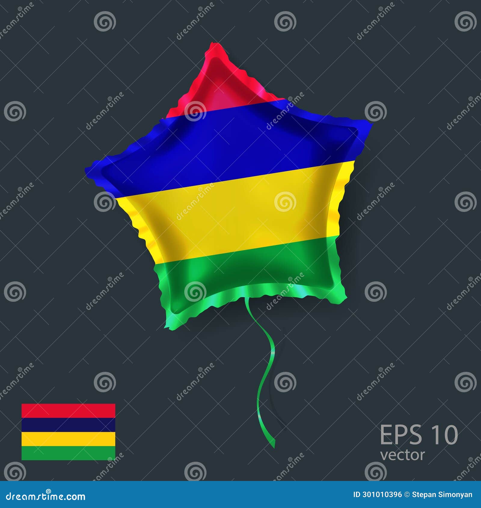 Mauritius Star Flag. Mauritian Star Shape Flag. Republic Of Mauritius ...