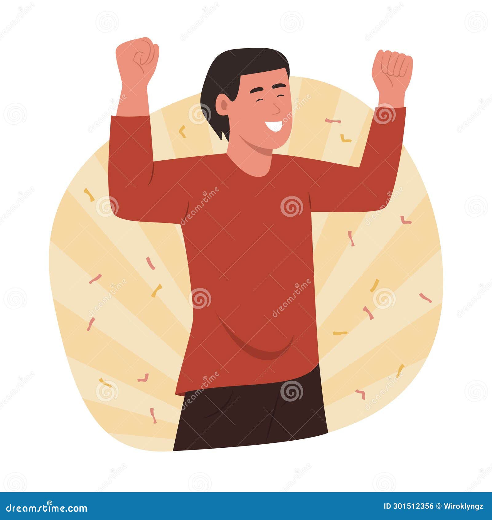 Young Man Feeling Happy and Glad Concept Illustration Stock Vector ...