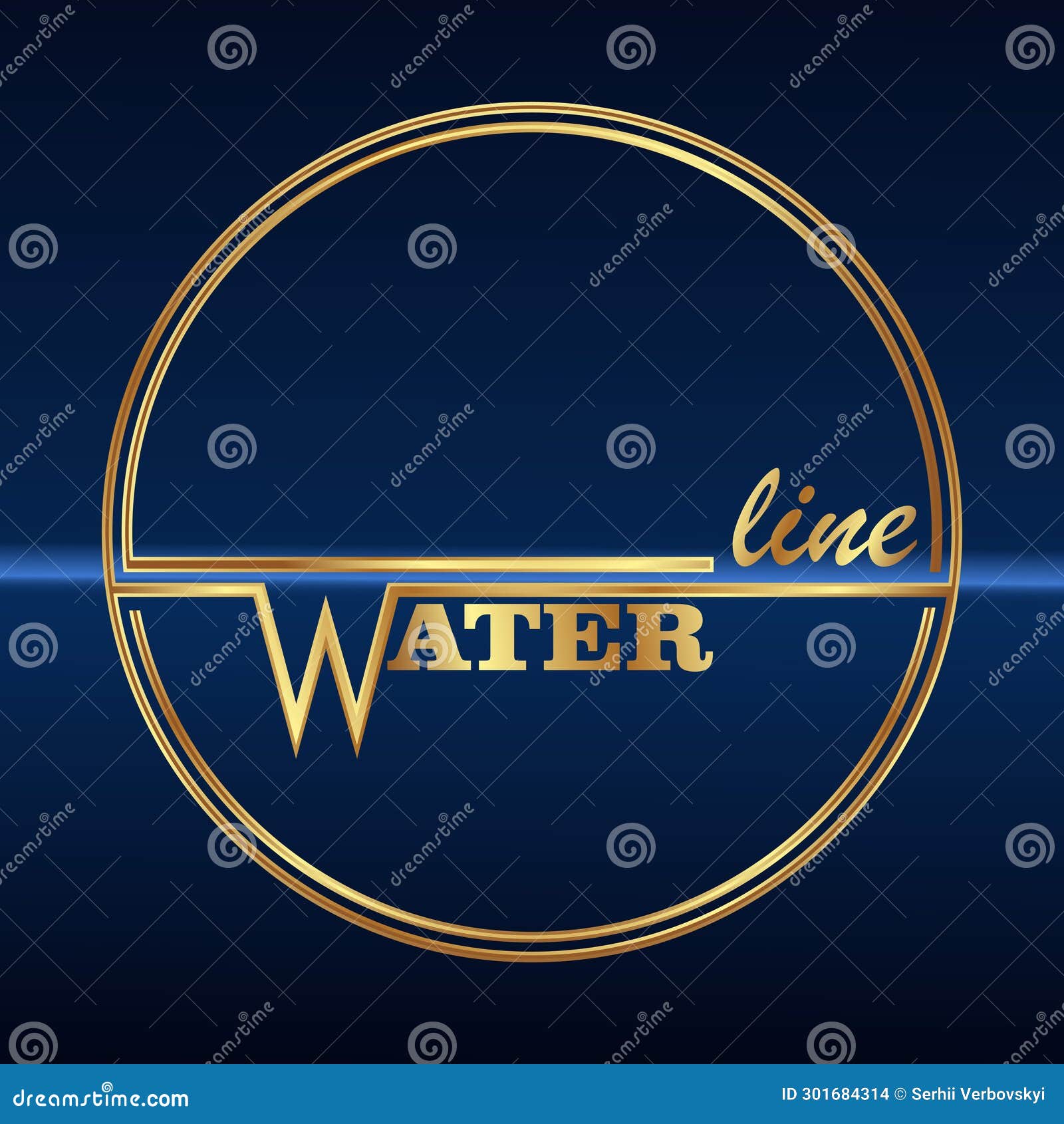Water Label on Blue Background. Vector Illustration for Your Design ...