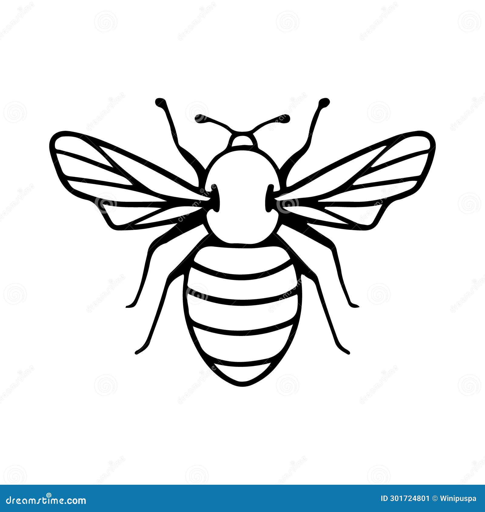 Hand-Drawn Insect Doodle Illustration for Coloring Book Stock Vector ...