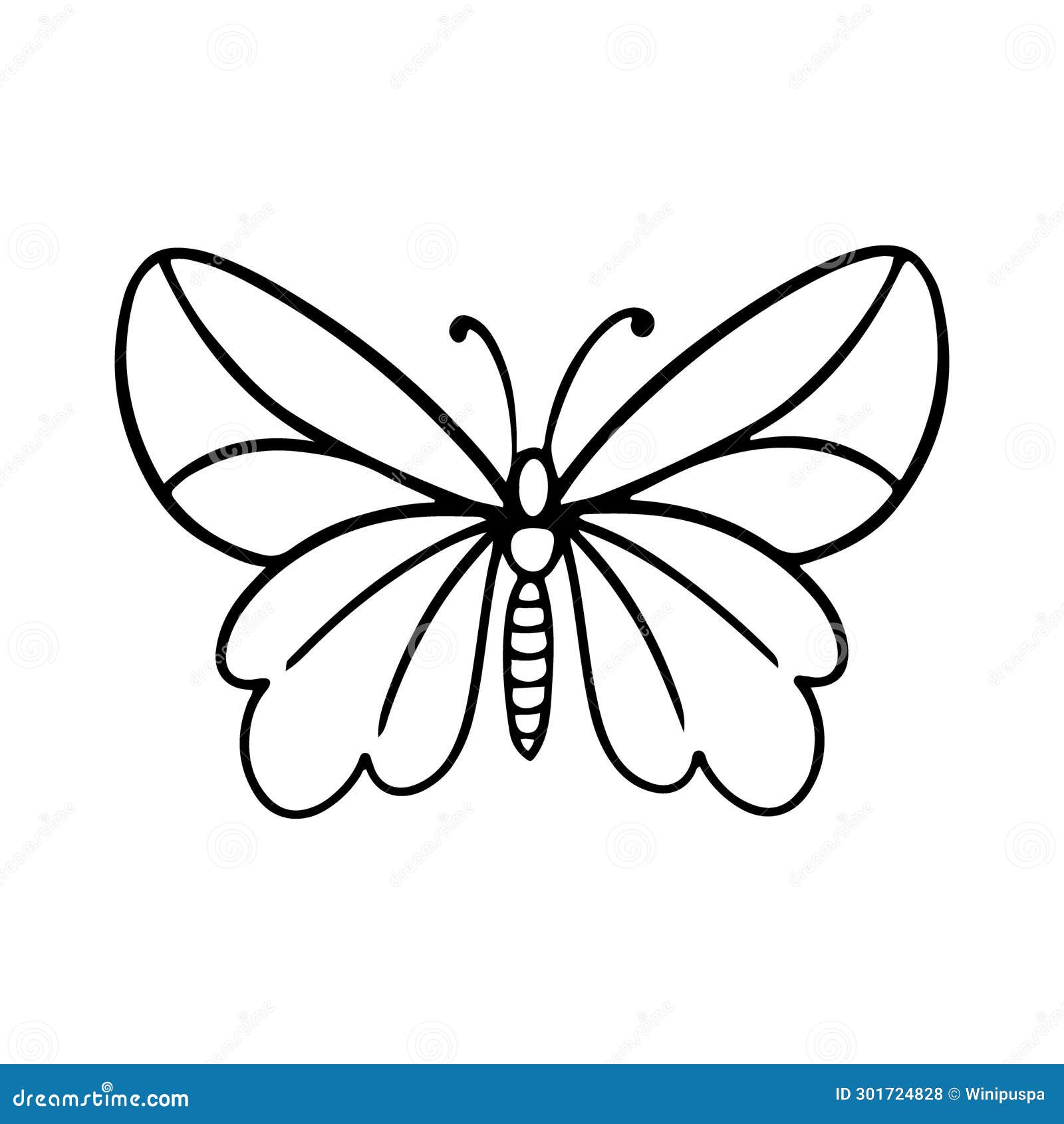 Hand-Drawn Insect Doodle Illustration for Coloring Book Stock ...