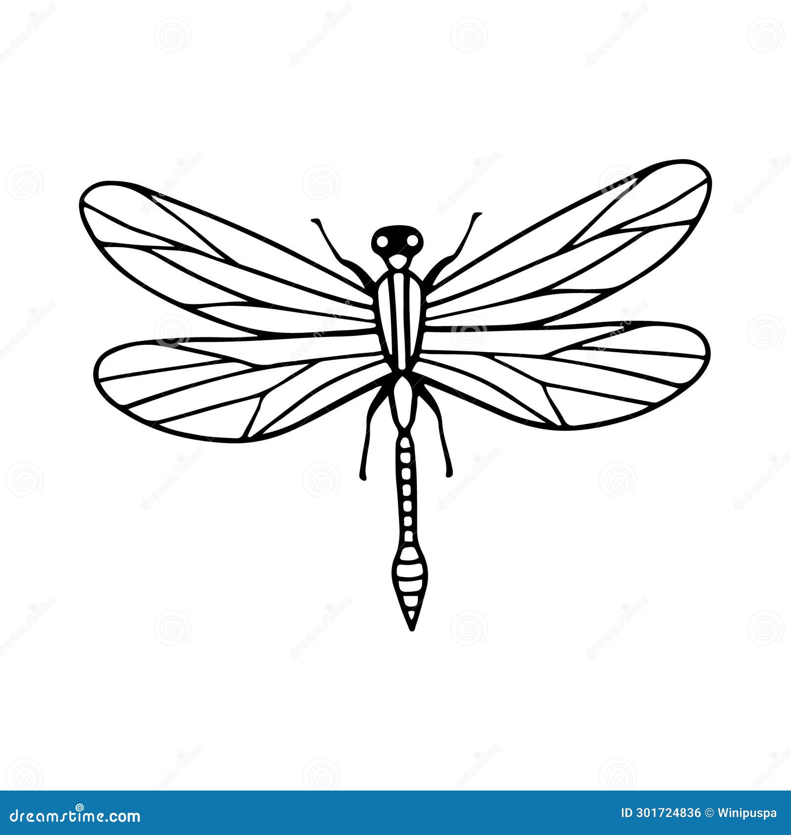 Hand-Drawn Insect Doodle Illustration for Coloring Book Stock Vector ...