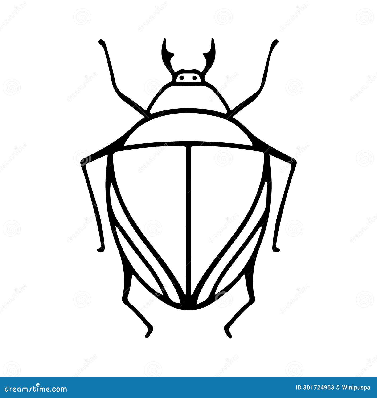 Hand-Drawn Insect Doodle Illustration for Coloring Book Stock ...