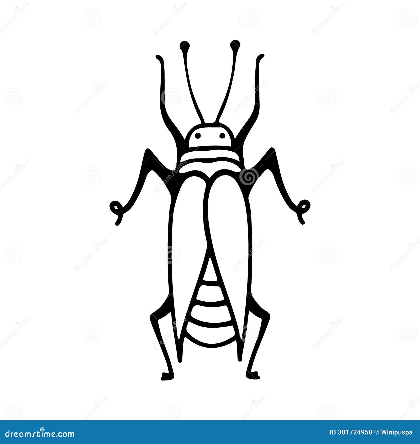 Hand-Drawn Insect Doodle Illustration for Coloring Book Stock ...
