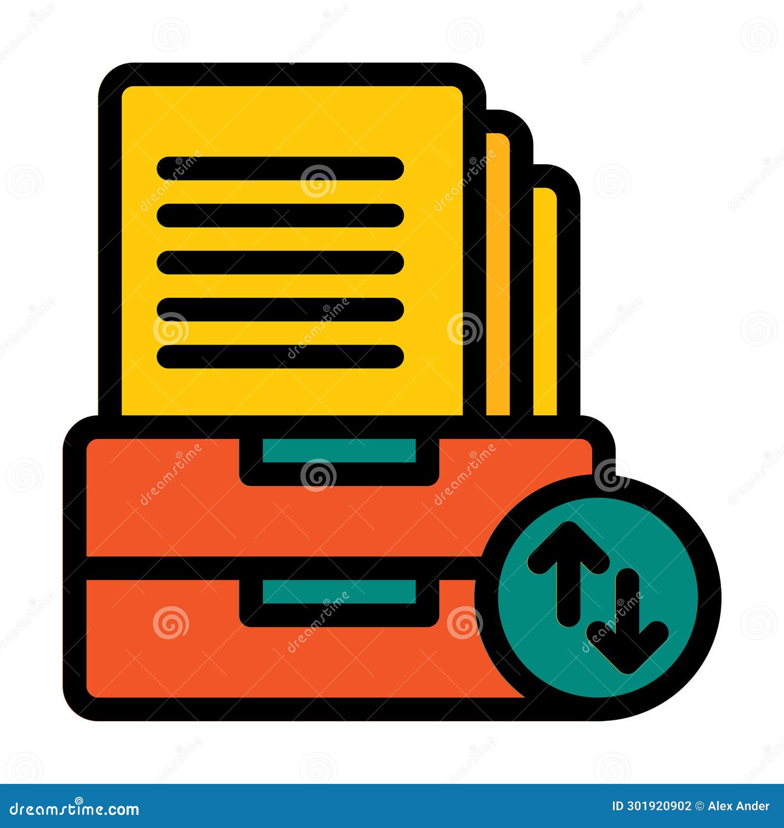 Archive Document Organize Storage Vector Filled Line Icon Suitable for ...