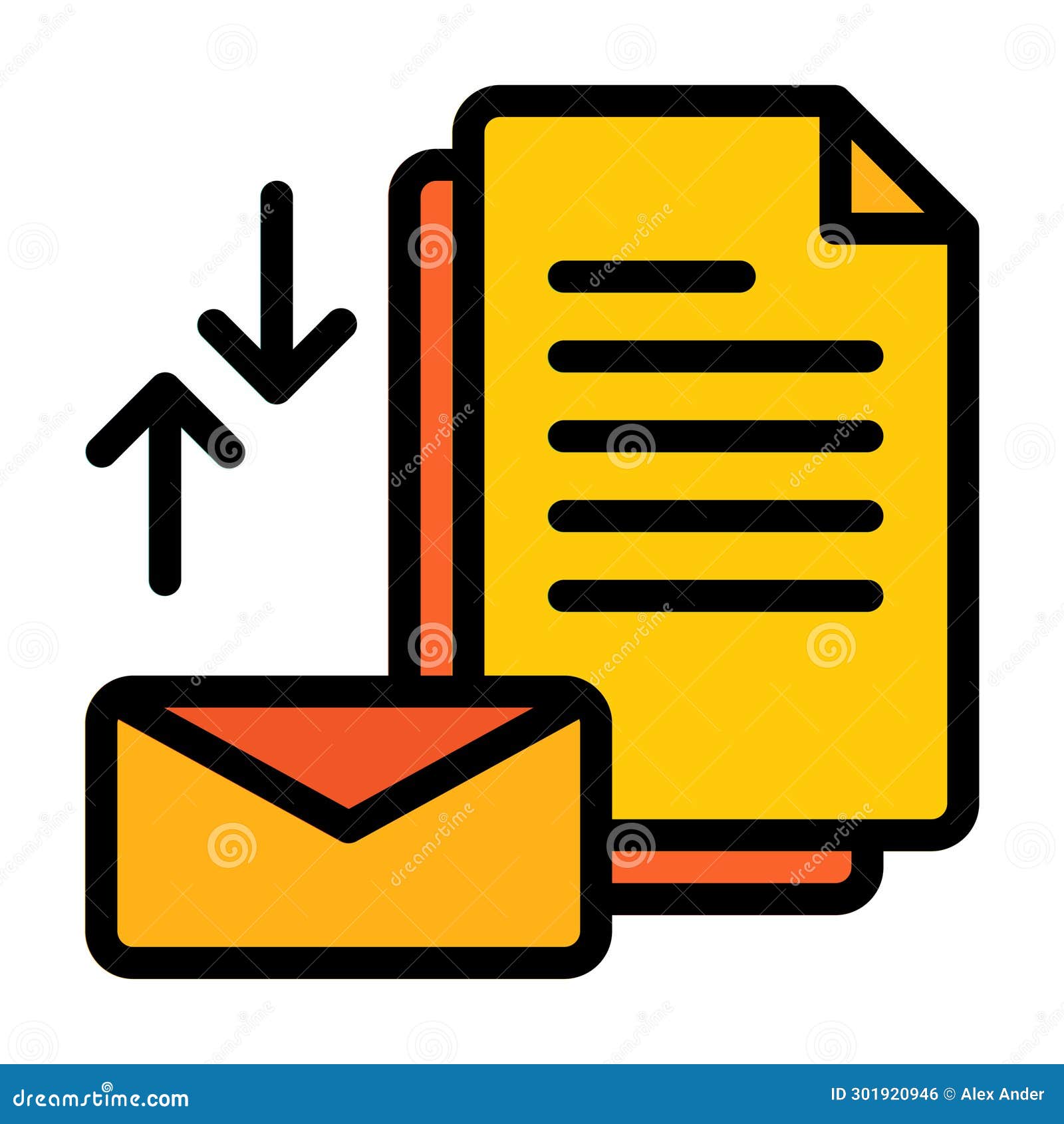 Mail Document Envelope Vector Filled Line Icon Suitable for Business or ...