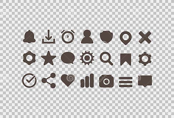Set of Flat Icons on Transparent Background. UI Design. Vector ...