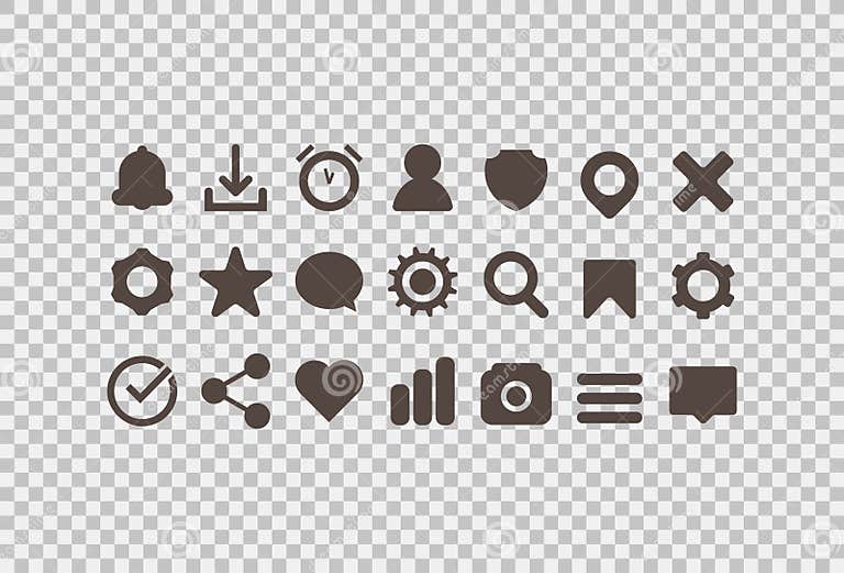 Set of Flat Icons on Transparent Background. UI Design. Vector ...