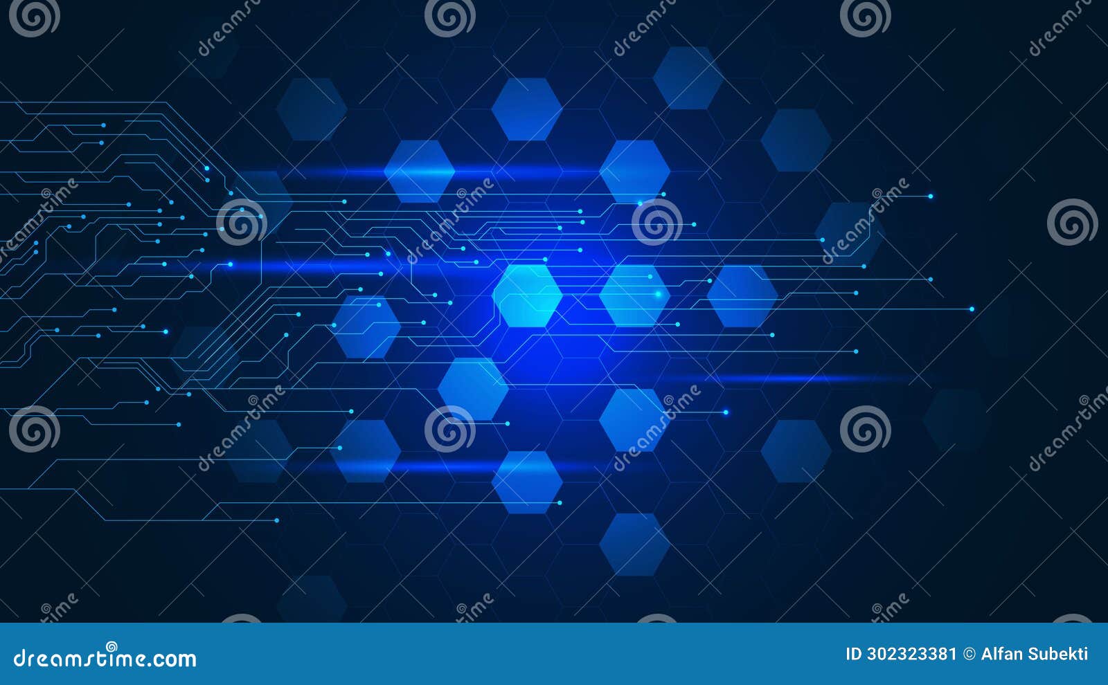 Blue Hexagons with Electronic Circuit Board. Stock Vector ...