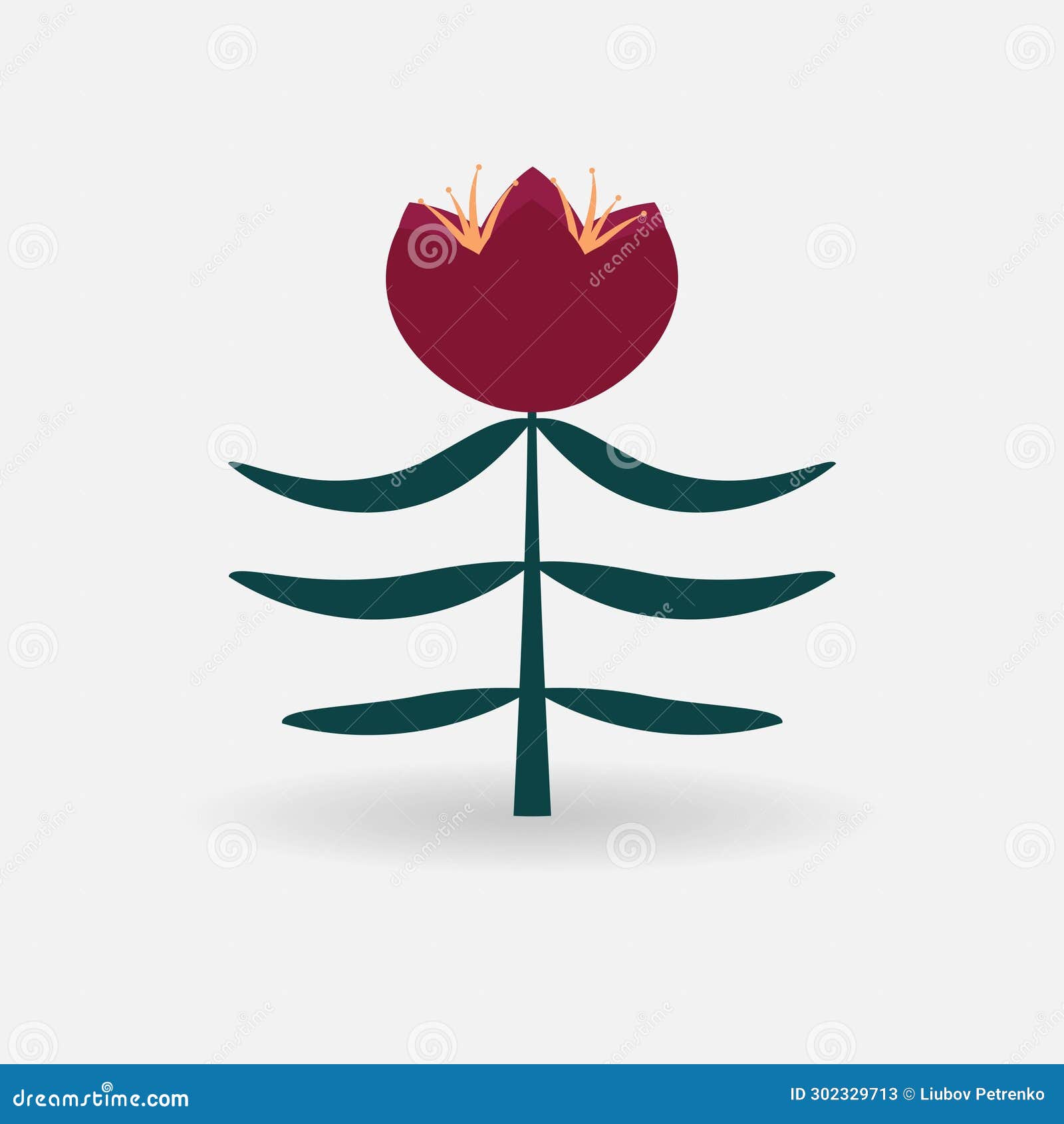 Simple flower icon stock vector. Illustration of green - 302329713