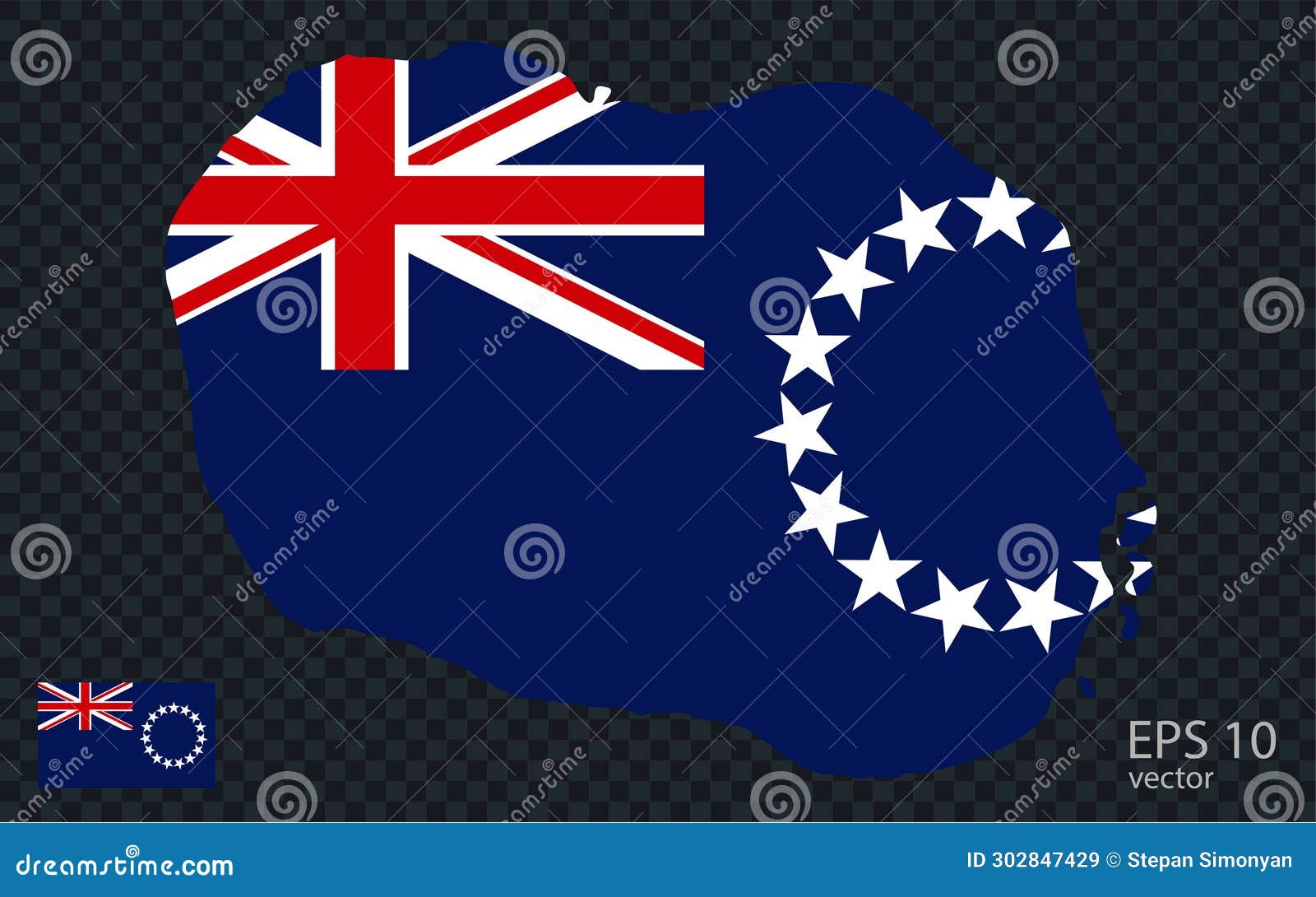 Vector Map of Cook Islands. Vector Design Isolated on Grey Background ...