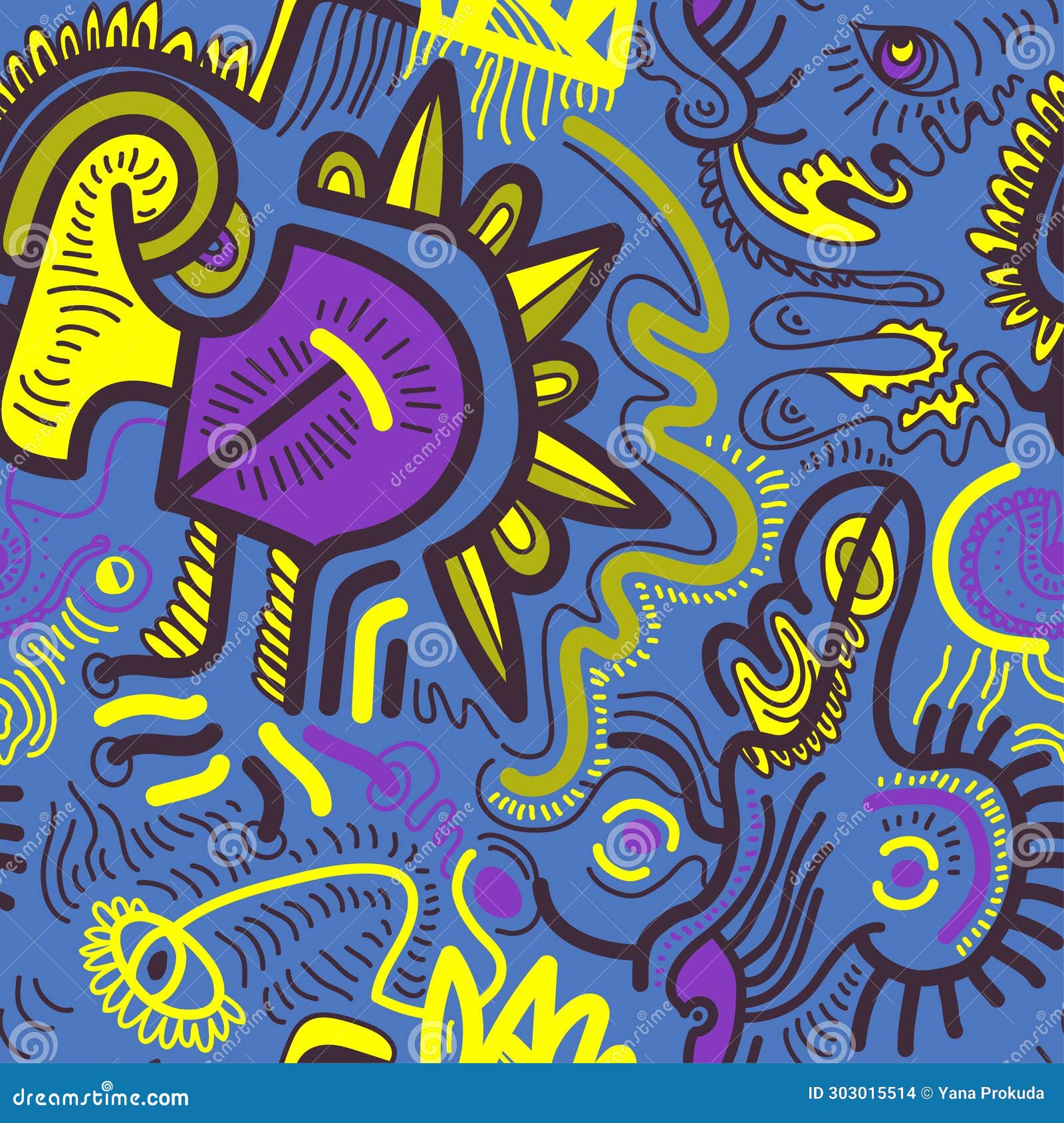 Seamless Psychedelic Abstract Artwork with Unusual Pattern Stock ...