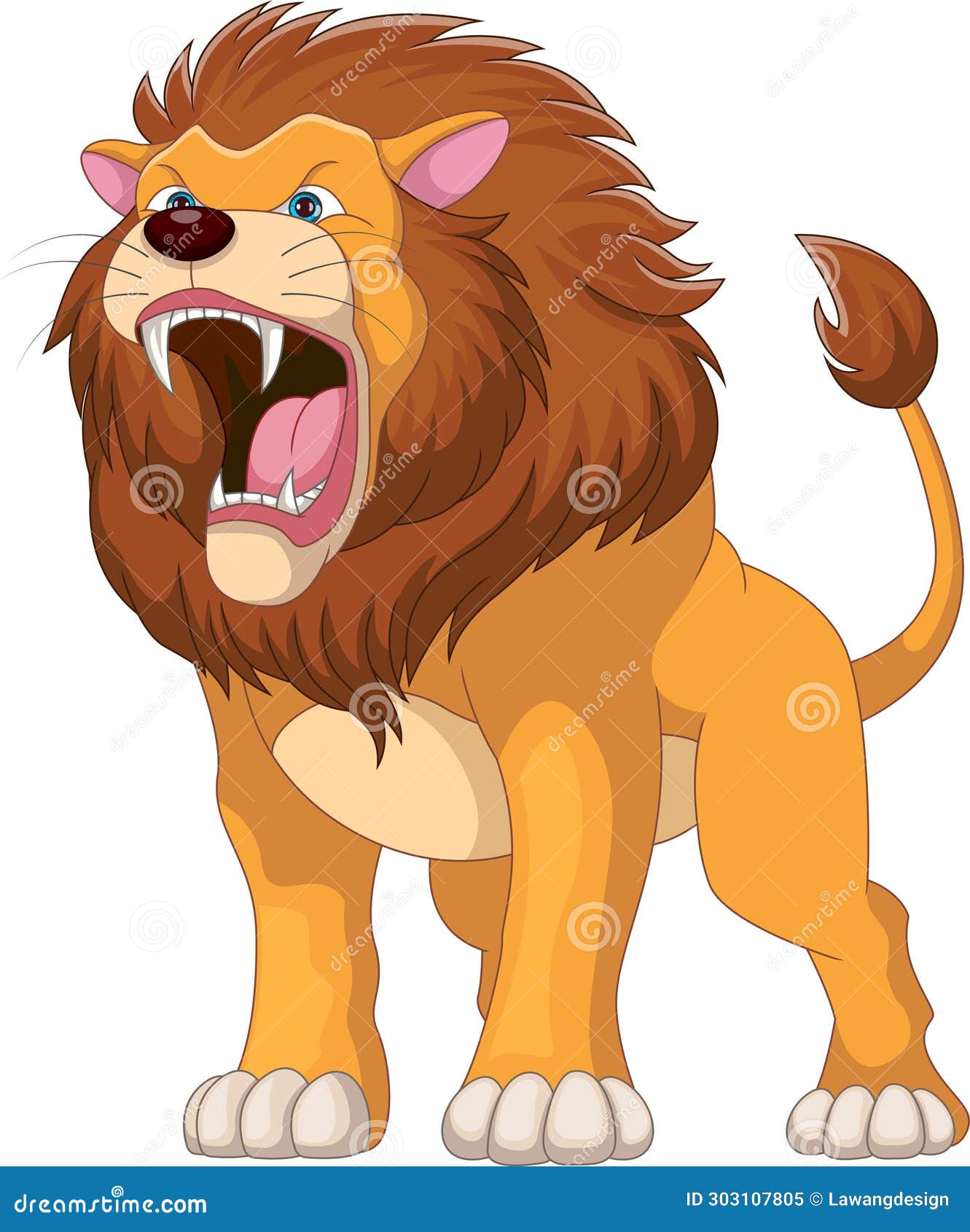 Angry lion cartoon stock vector. Illustration of cute - 303107805