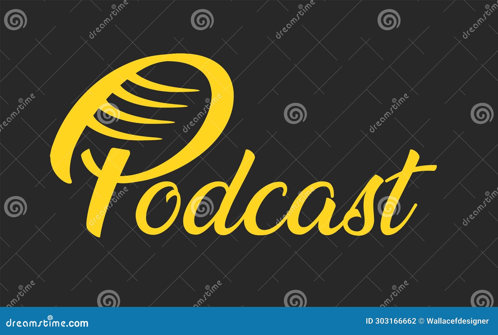 Podcast Symbol with Microphone Concept Stock Illustration ...