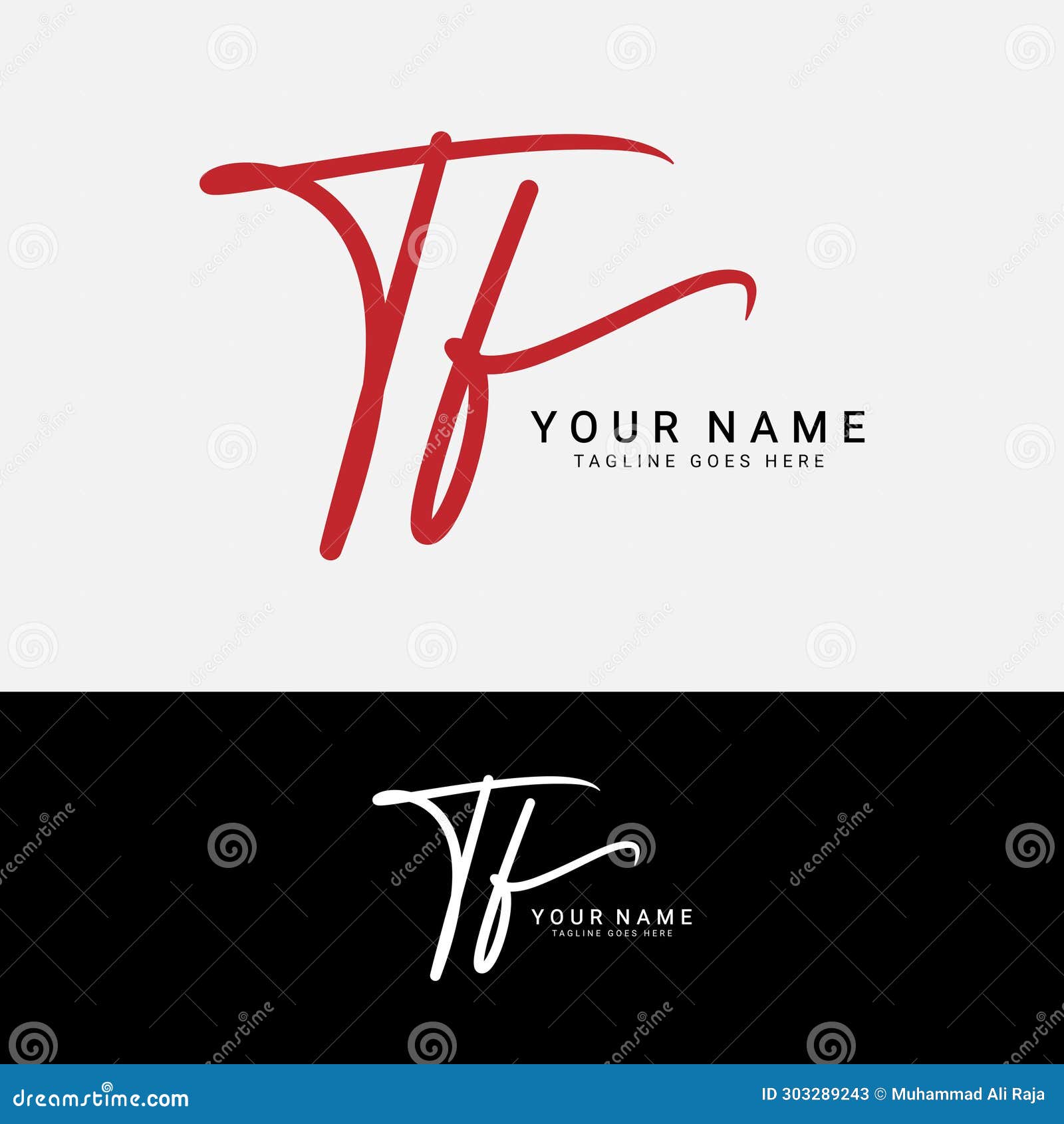 T, F, TF Initial Handwriting or Handwritten Letter Logo. Logo with ...