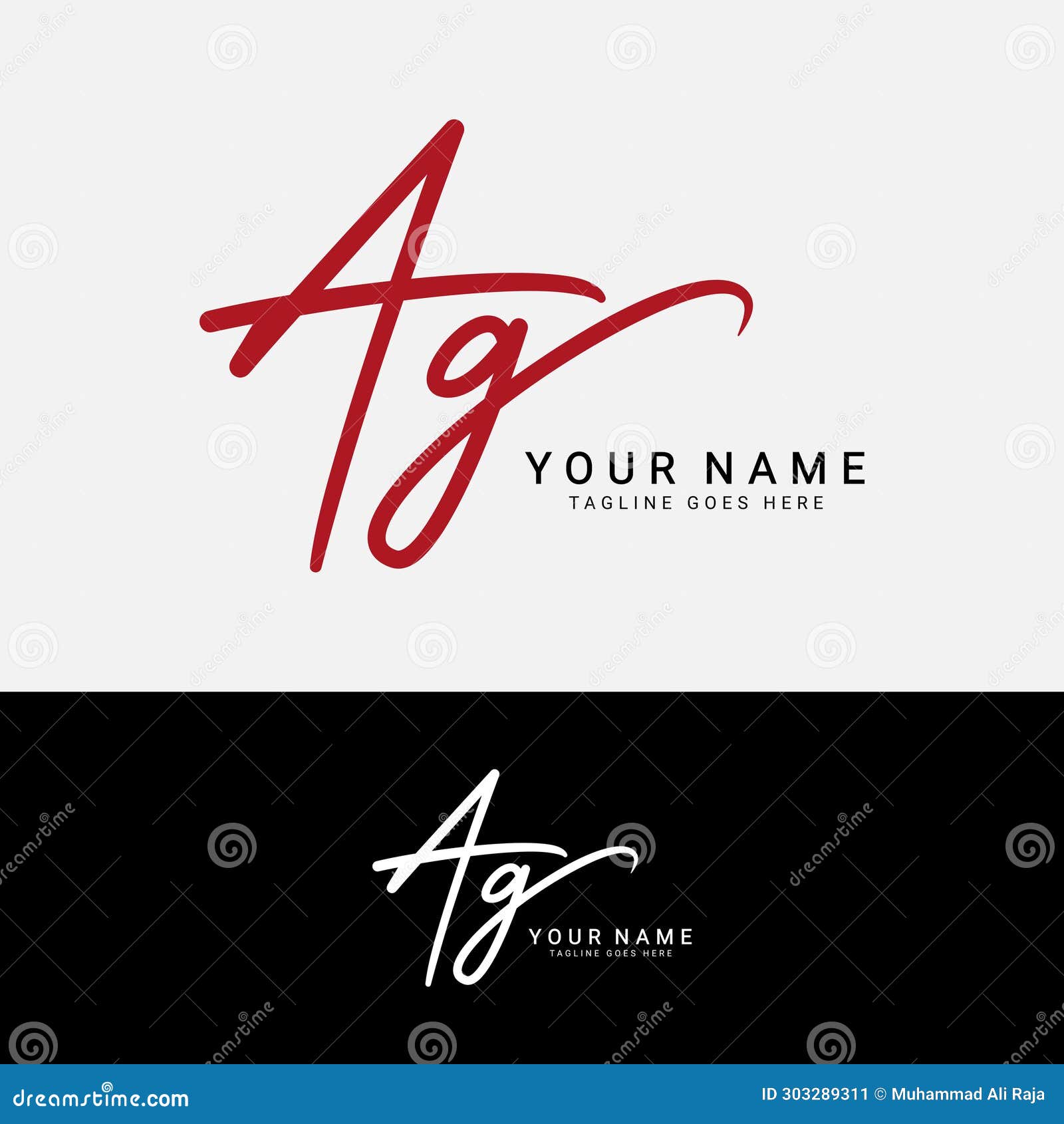 A, G, AG Initial Handwriting or Handwritten Letter Logo. Logo with ...