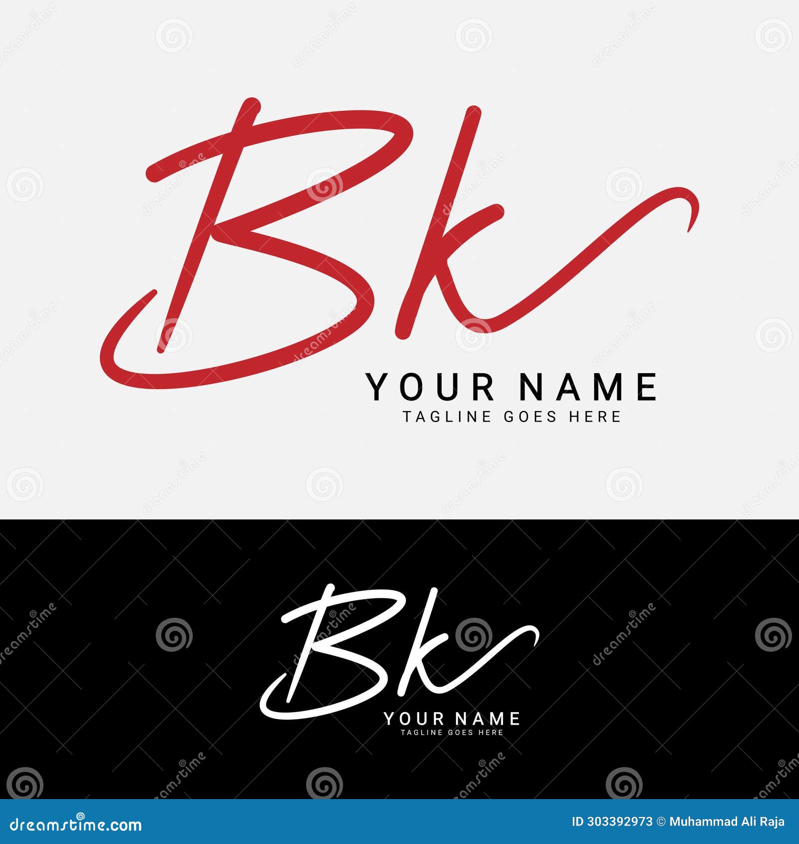 B, K, BK Initial Handwriting or Handwritten Letter Logo. Logo with ...