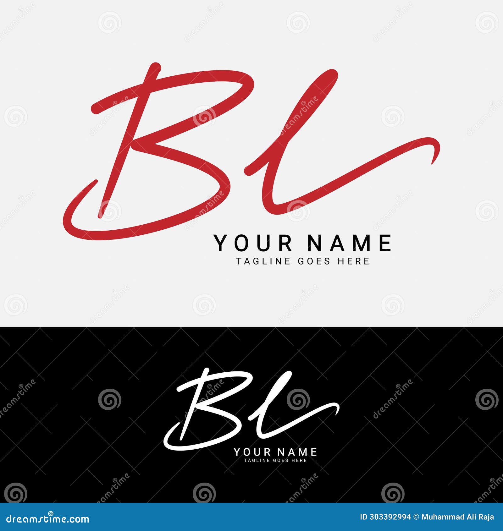 B, L, BL Initial Handwriting or Handwritten Letter Logo. Logo with ...