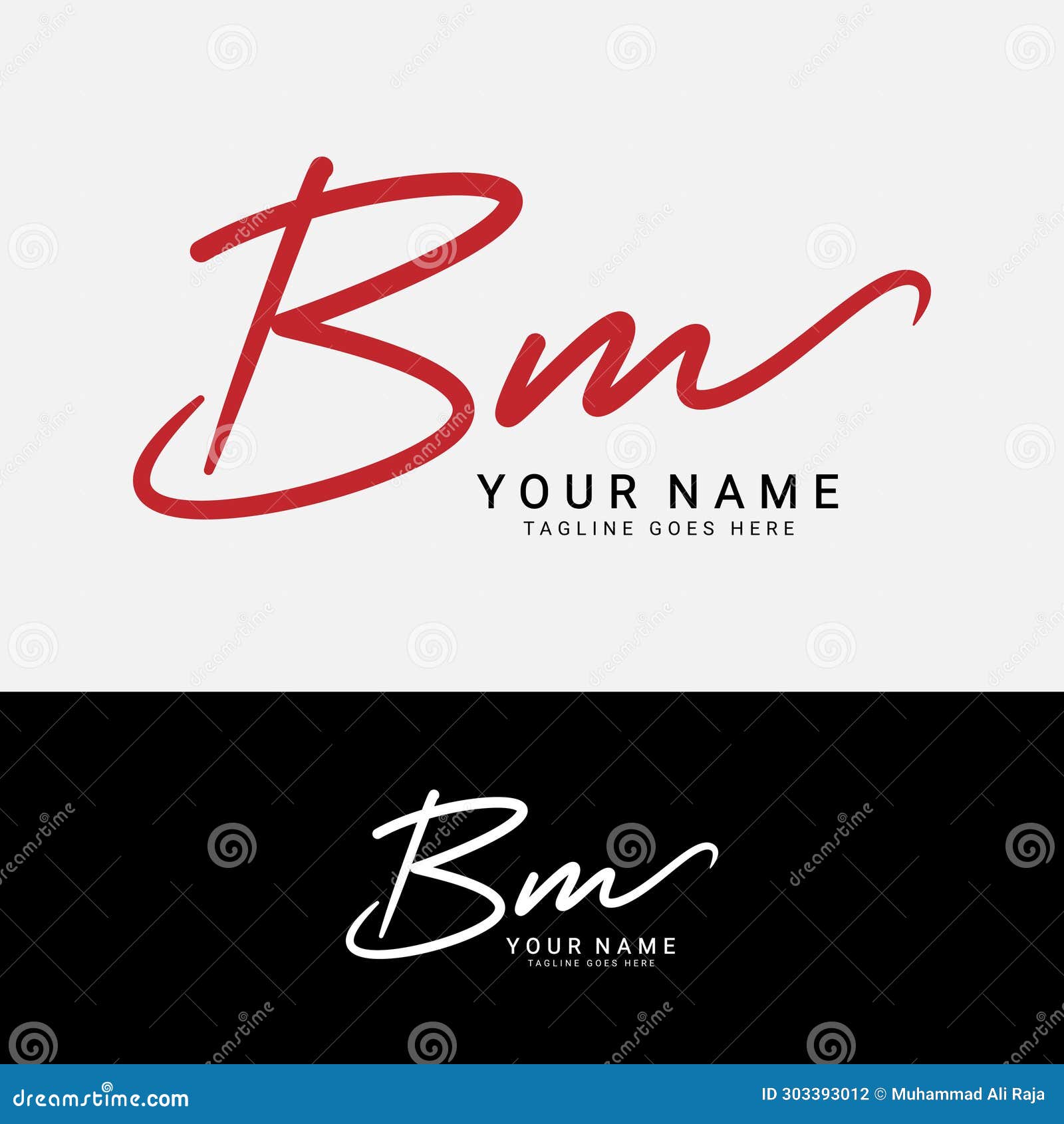 B, M, BM Initial Handwriting or Handwritten Letter Logo. Logo with ...
