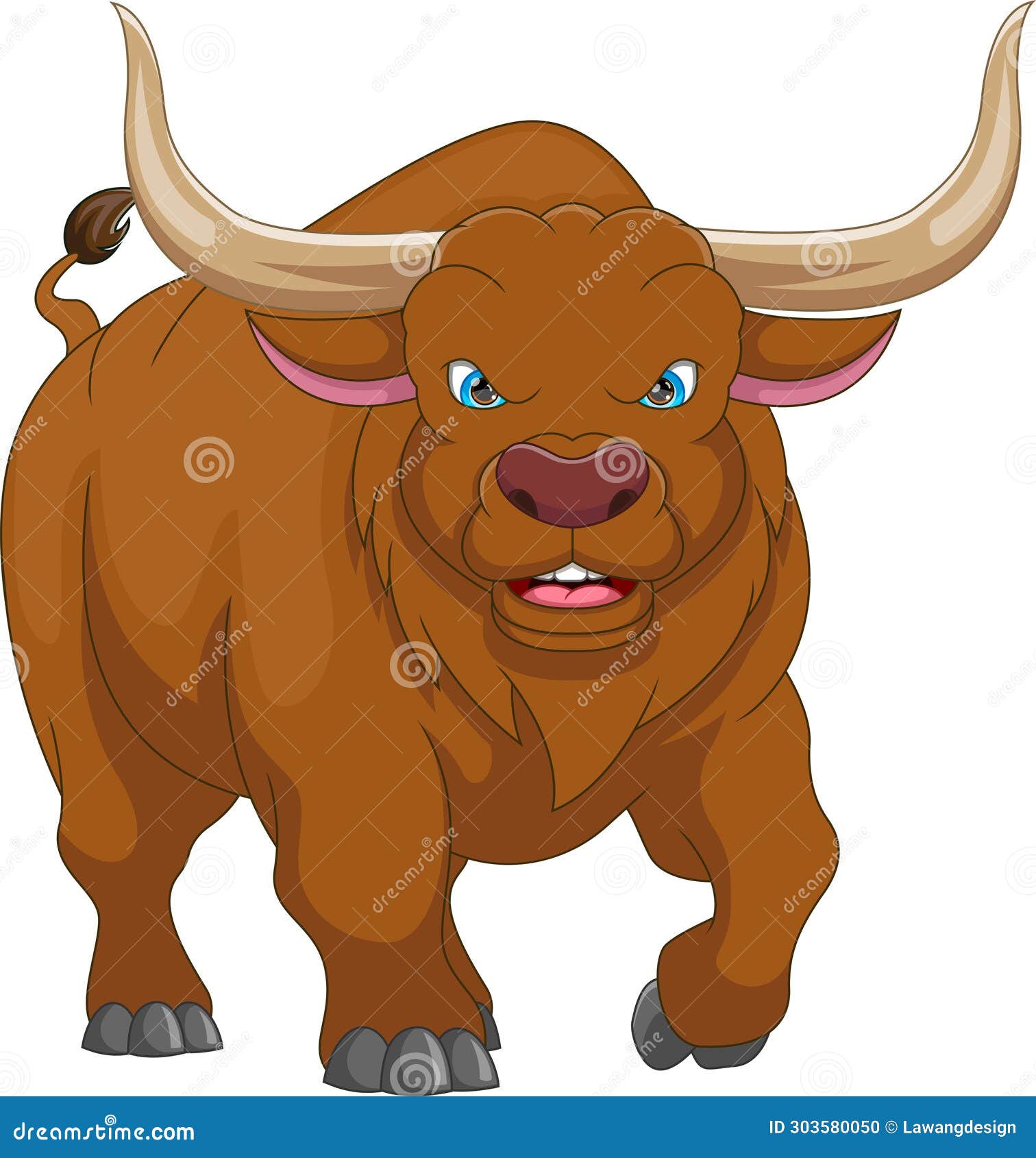 Cute bull cartoon stock vector. Illustration of icon - 303580050