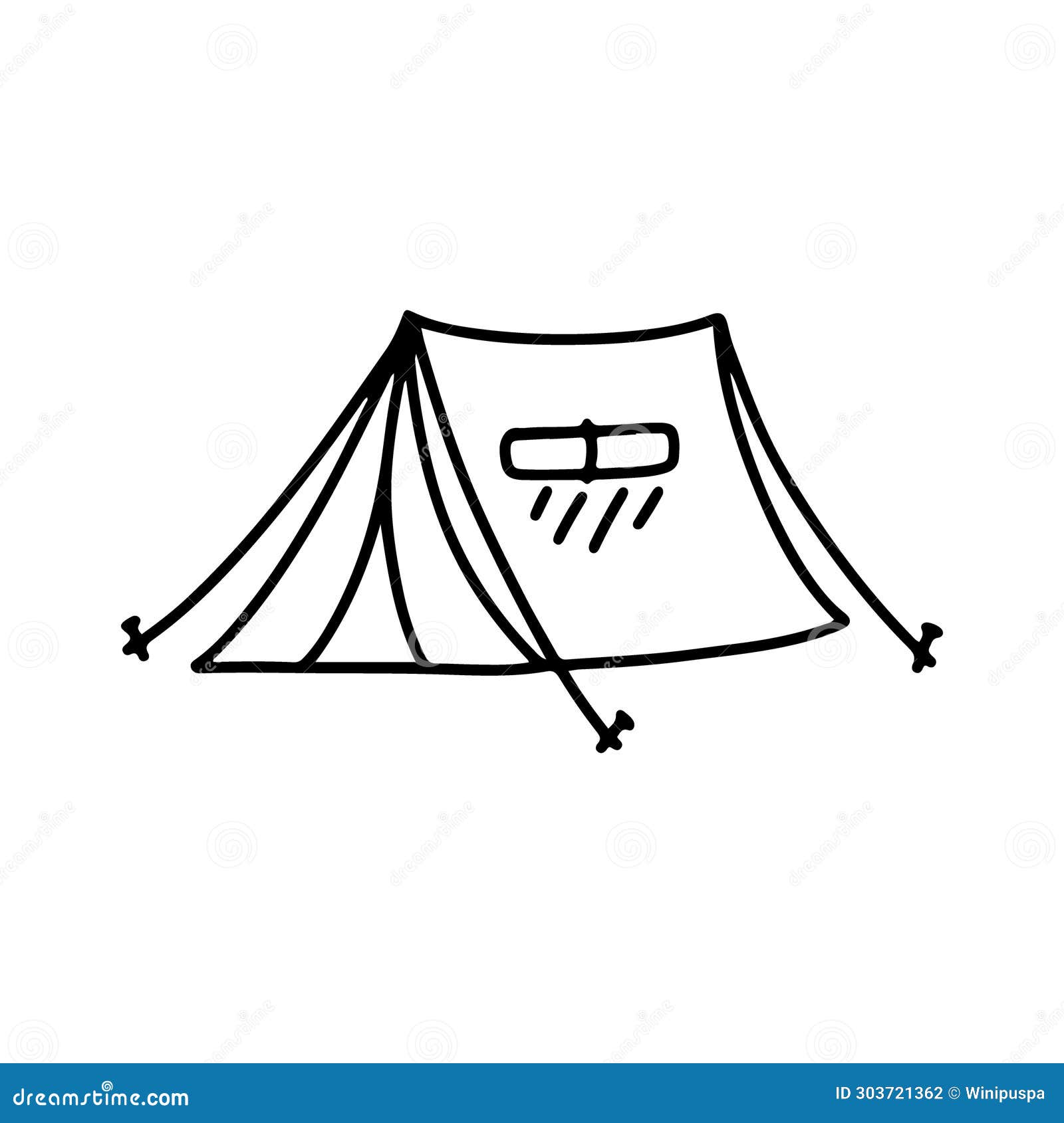 Outline Tent for Wild Life in Nature Stock Vector - Illustration of ...
