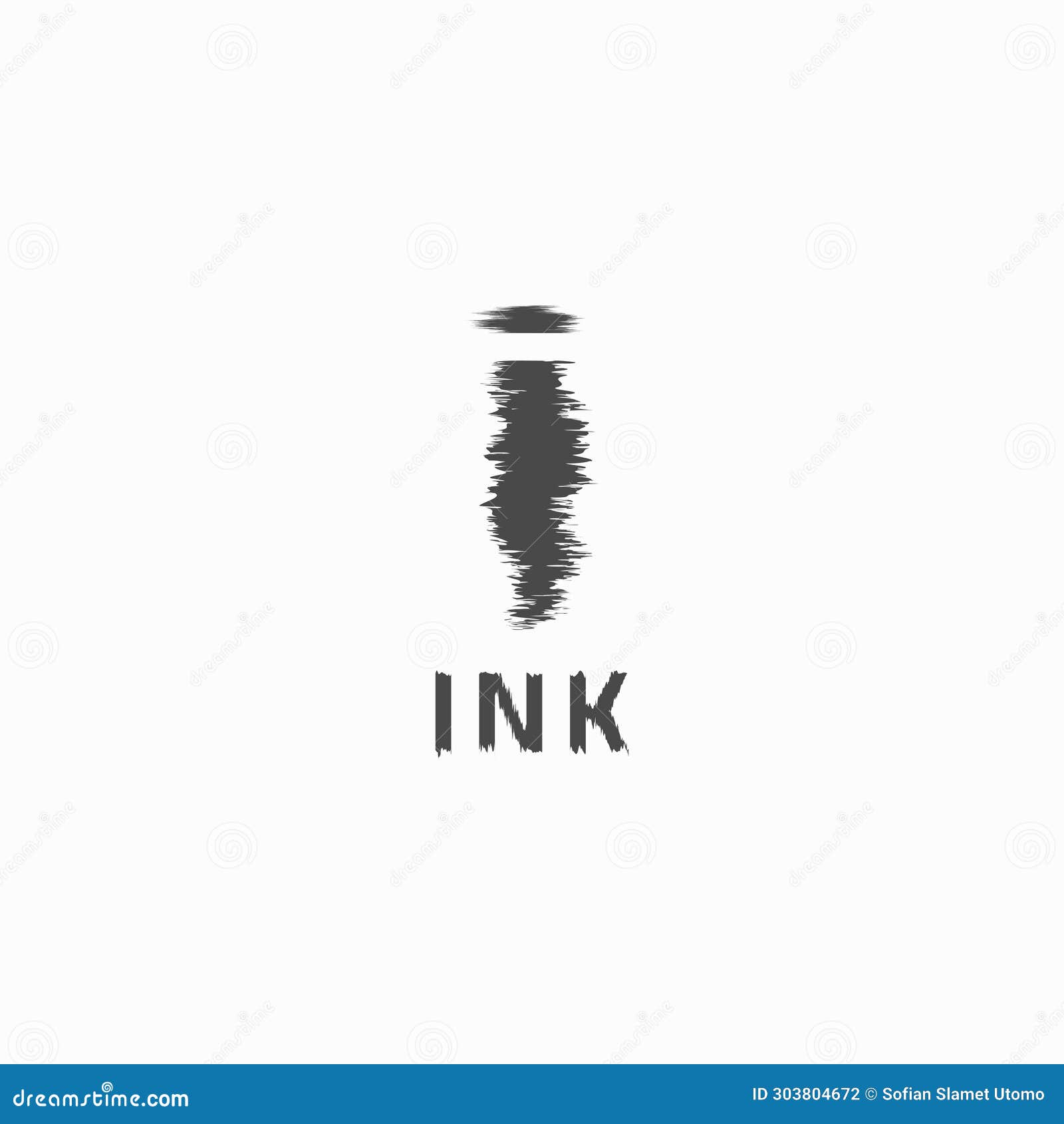 I Letter Logo in Ink Style stock vector. Illustration of letters ...
