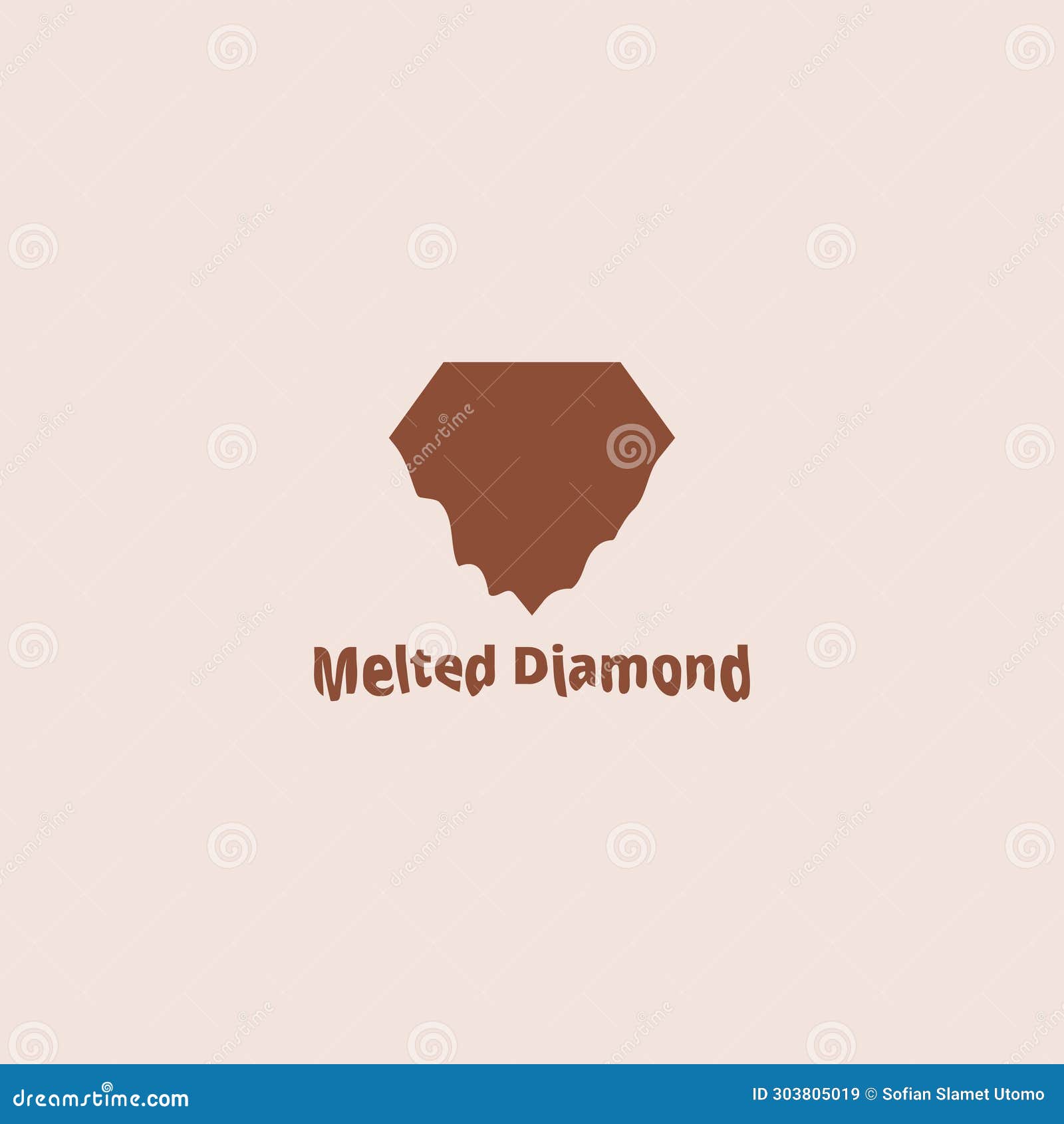 Melted Diamond Logo in Brown Color Stock Vector - Illustration of shape ...