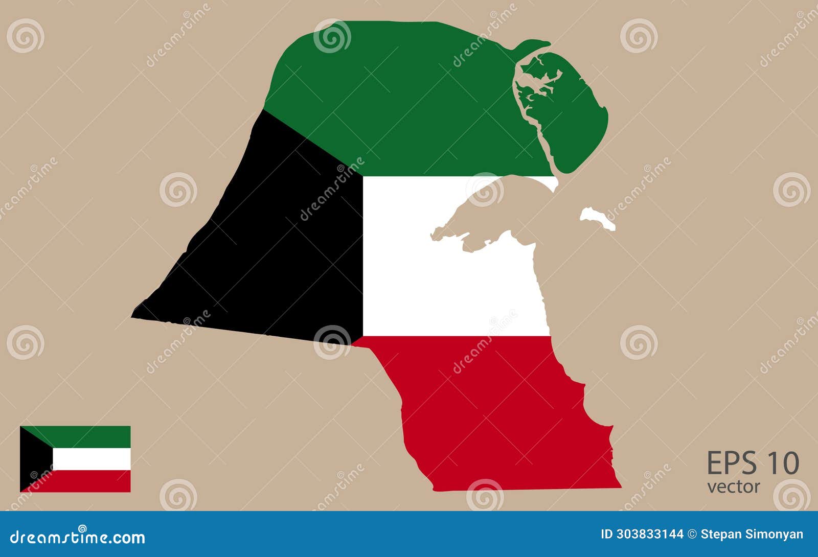 Vector Map of Kuwait. Vector Design Isolated on Grey Background.Web ...
