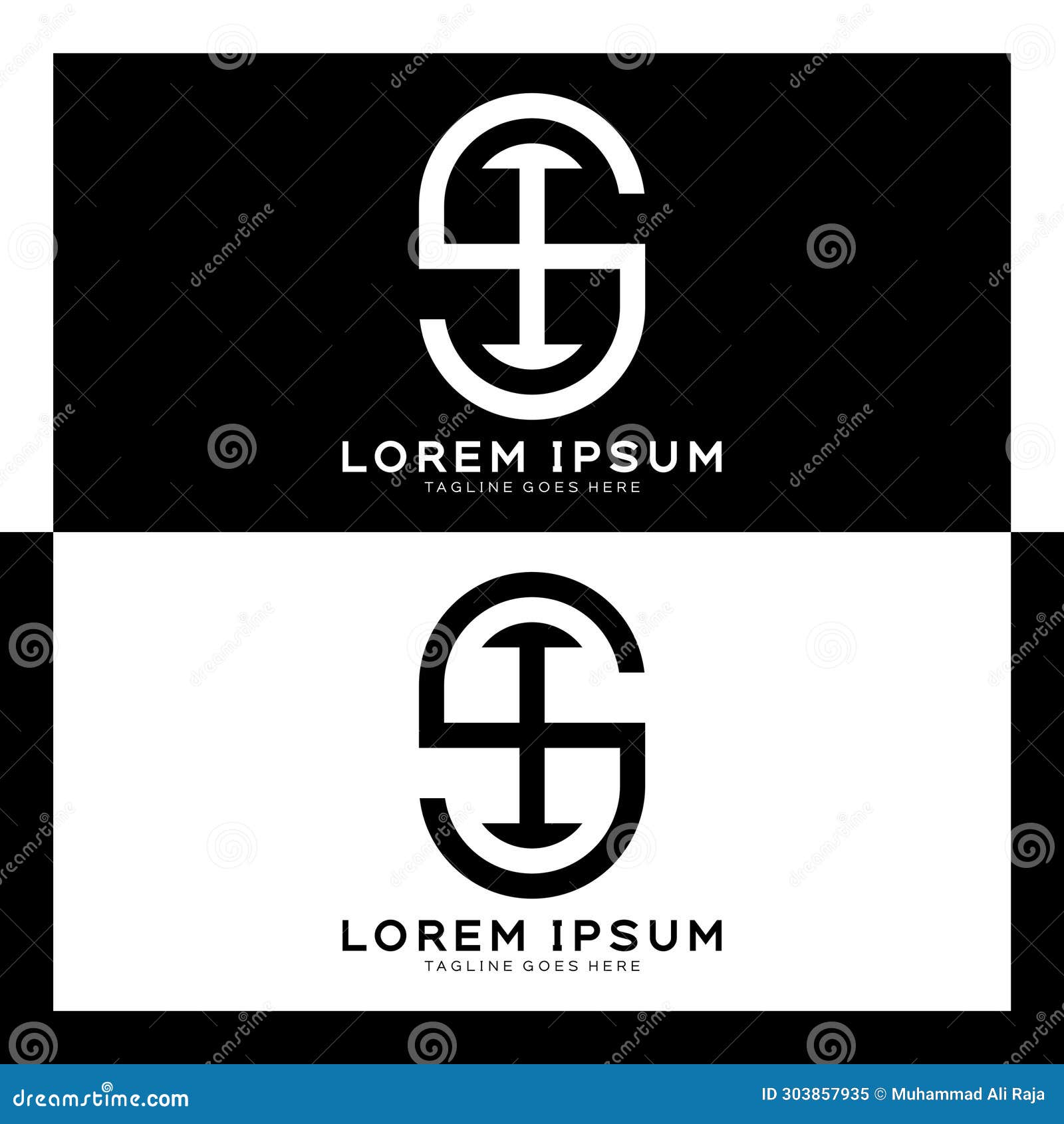 SI Initial Letters Linked Elegant Logo. Letter S and I Pattern Design ...