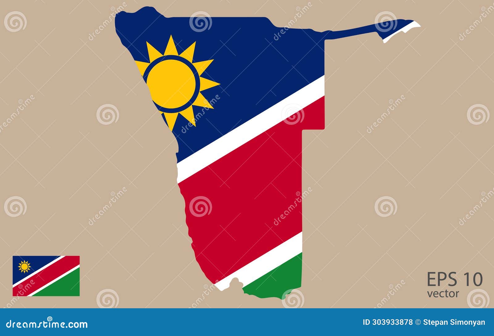 NAMIBIA Map Design. Country Names In Different Languages And Map Shape ...