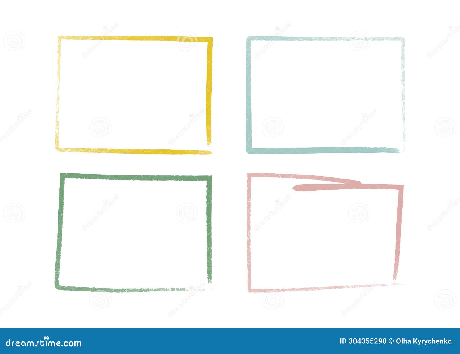 Grunge Style Colored Rectangles, Hand Drawn with Marker. Rectangular ...