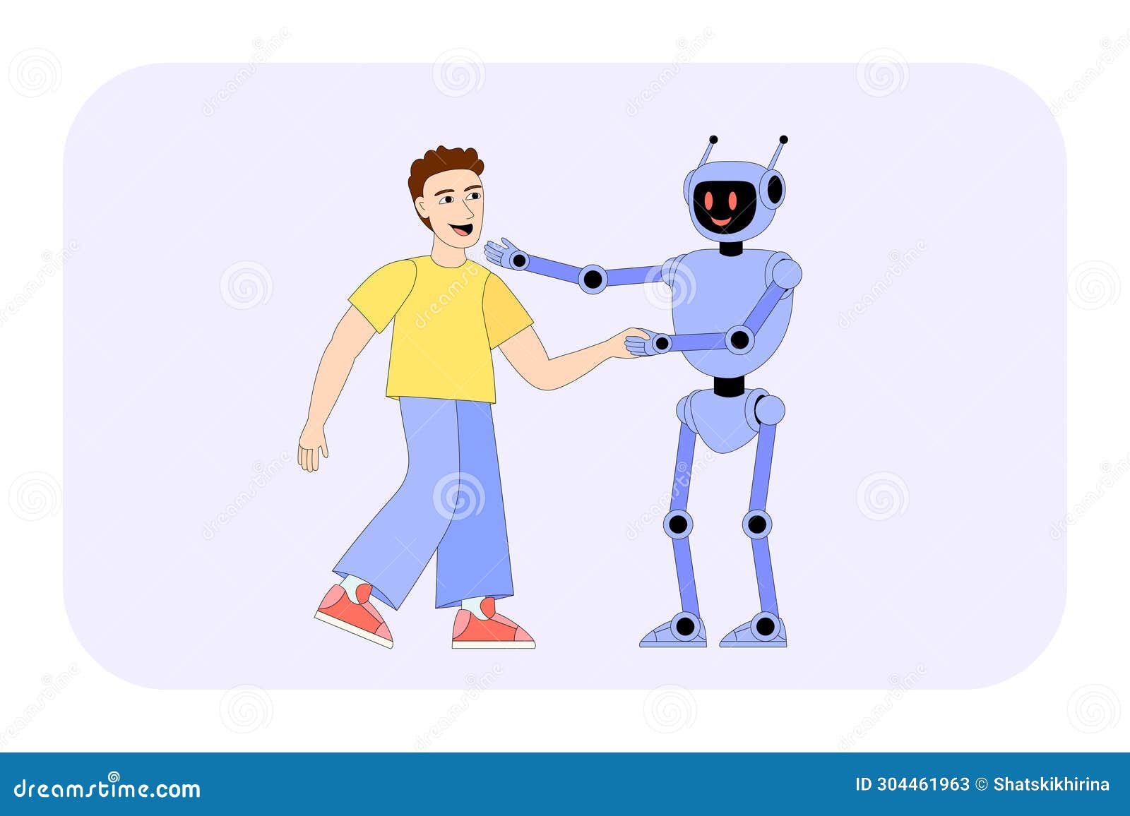 Human and Robot Shake Hands. Concept of Cooperation, Partnership Stock ...