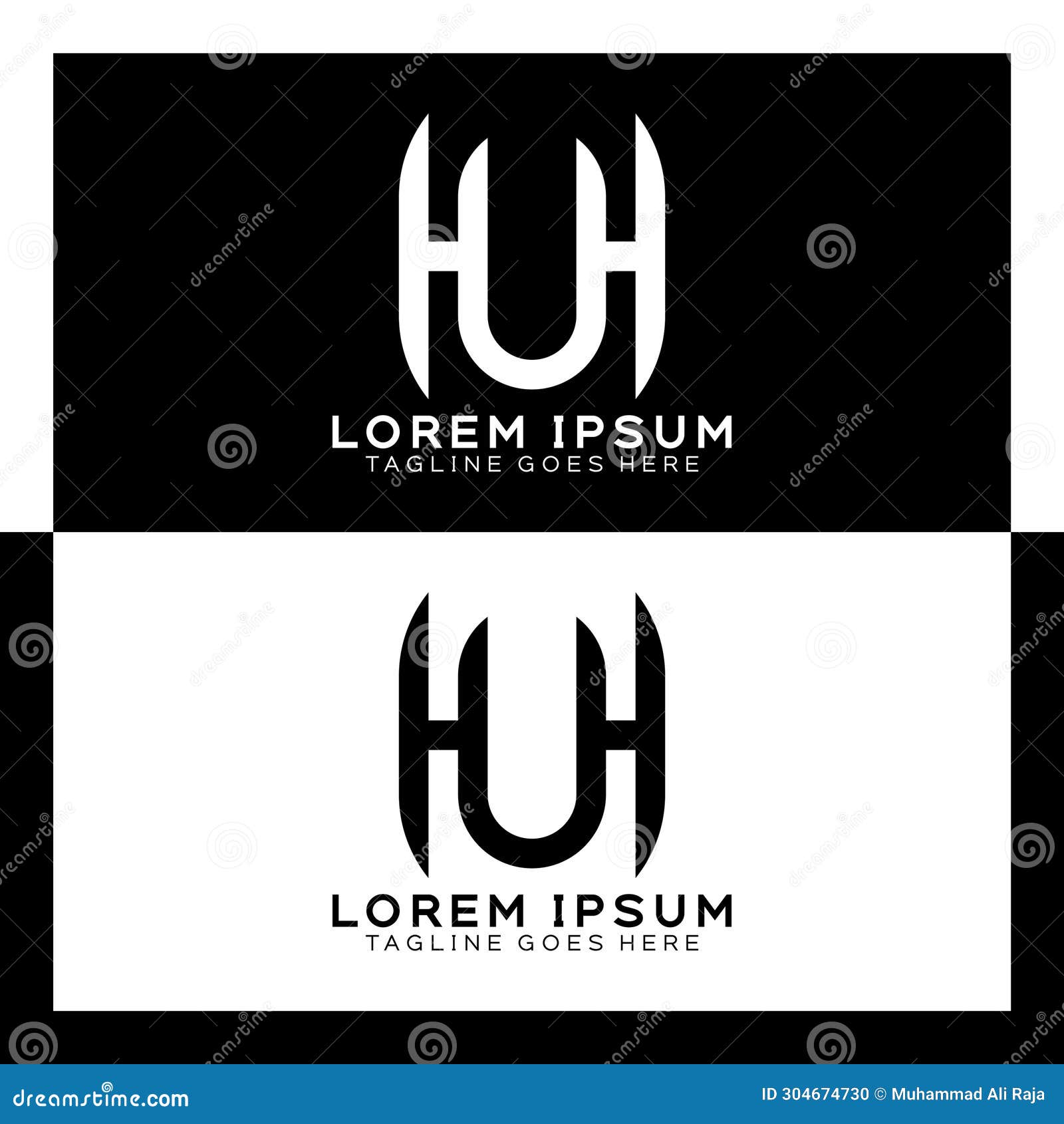 HU Initial Letter Logo. Alphabet H and U Pattern Design Monogram Stock ...