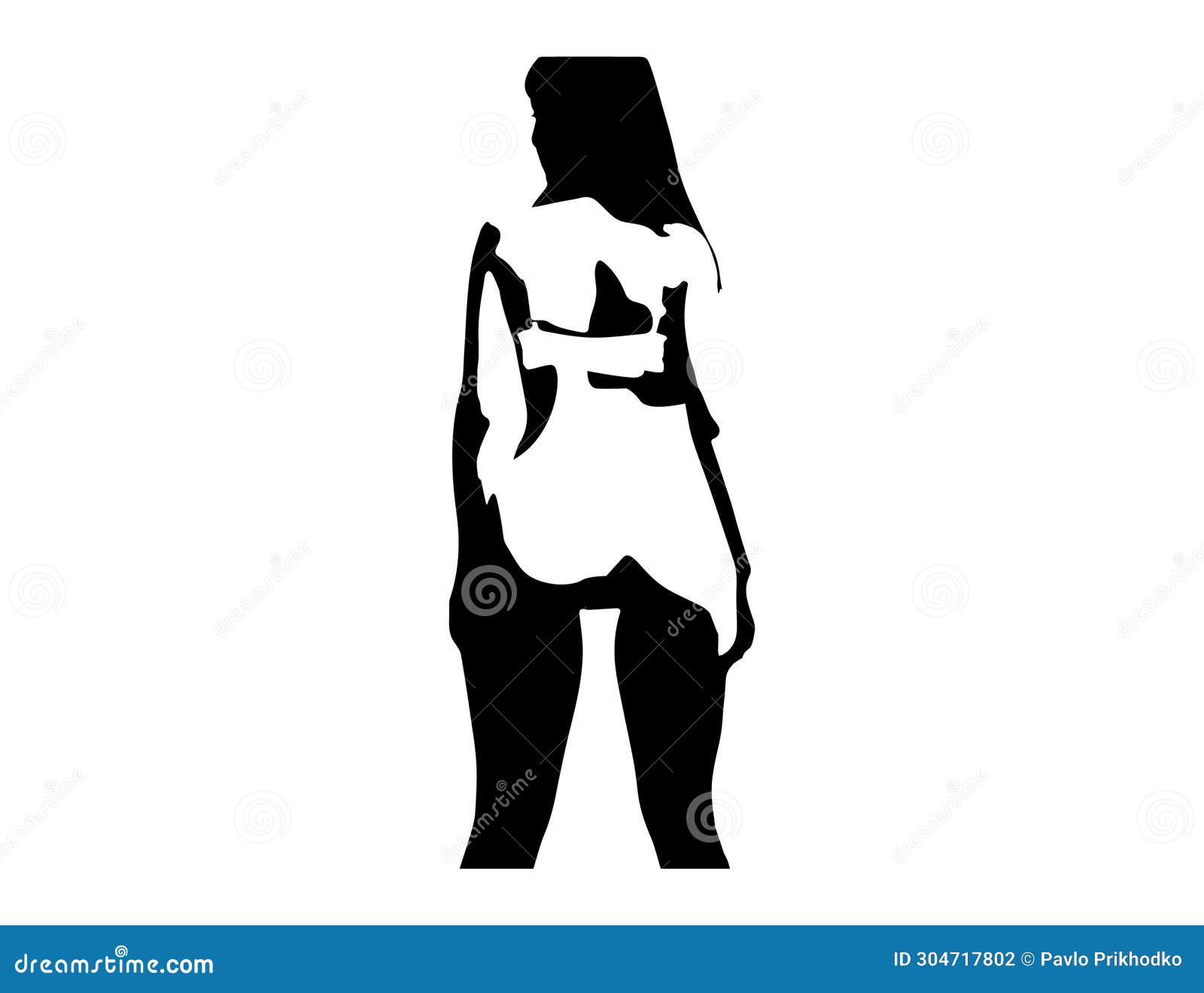 Shadow Woman Body Contour Figure Stock Vector - Illustration of posing ...