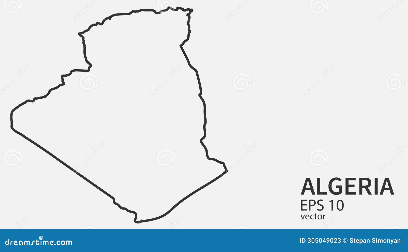 Vector Line Map of Algeria. Vector Design Isolated on White Background ...