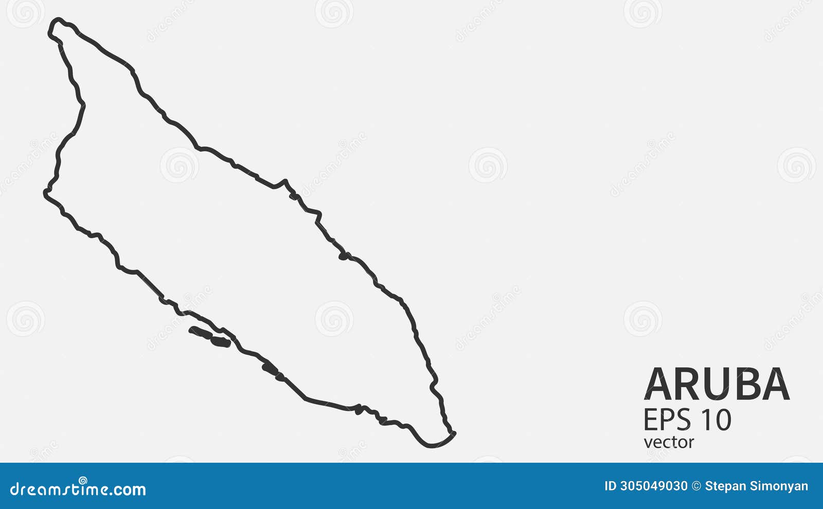 Vector Line Map Of Aruba. Vector Design Isolated On White Background ...