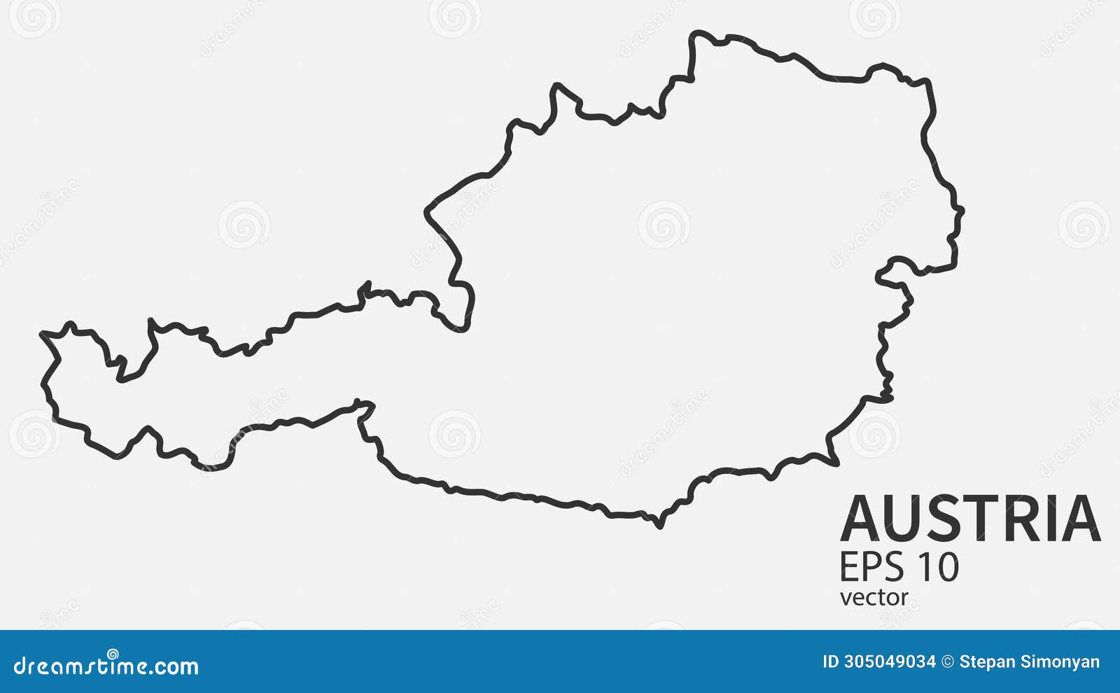 Vector Line Map of Austria. Vector Design Isolated on White Background ...