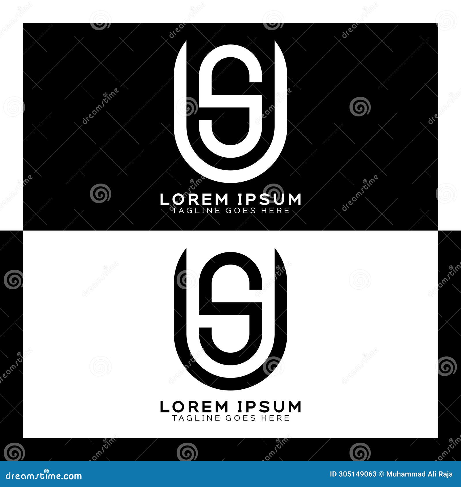 US Initial Letter Logo. Alphabet U and S Pattern Design Monogram Stock ...