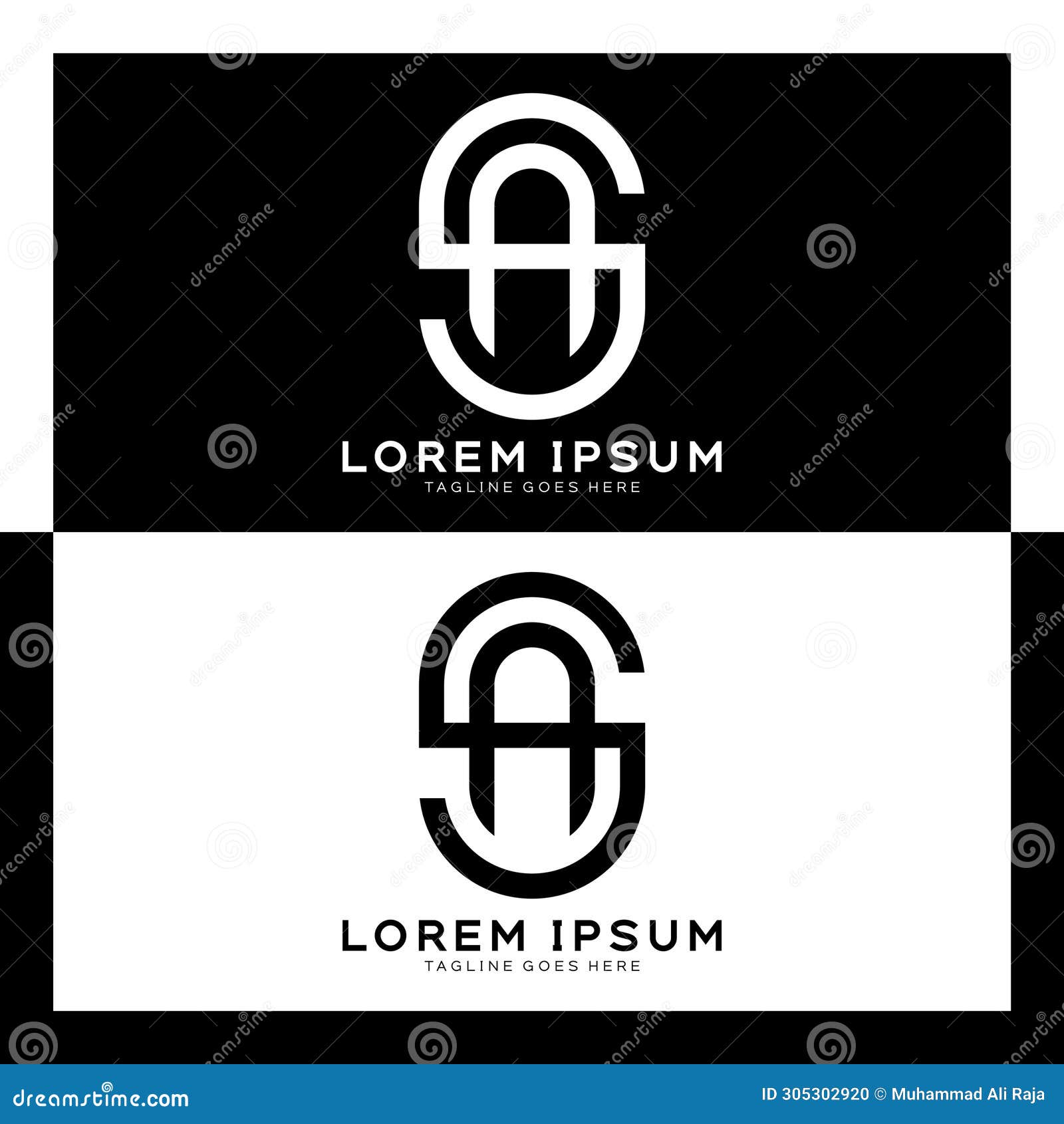 SA Initial Letter Logo. Alphabet S and a Pattern Design Monogram Stock ...