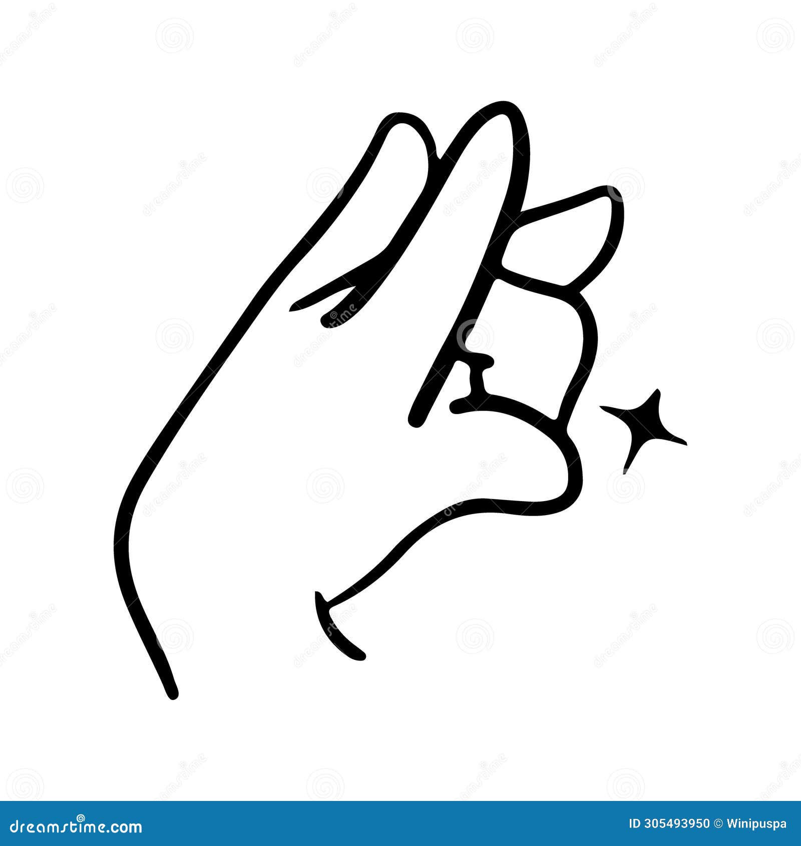 Kawaii Hand Gestures Sign and Symbol Isolated in White Background Stock ...