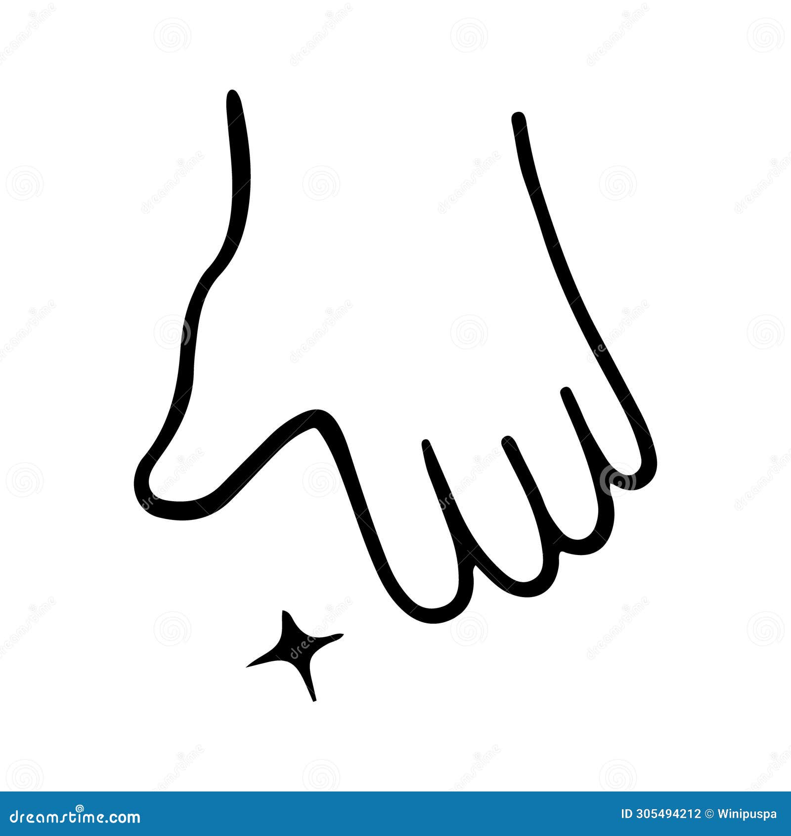 Kawaii Hand Gestures Sign and Symbol Isolated in White Background Stock ...