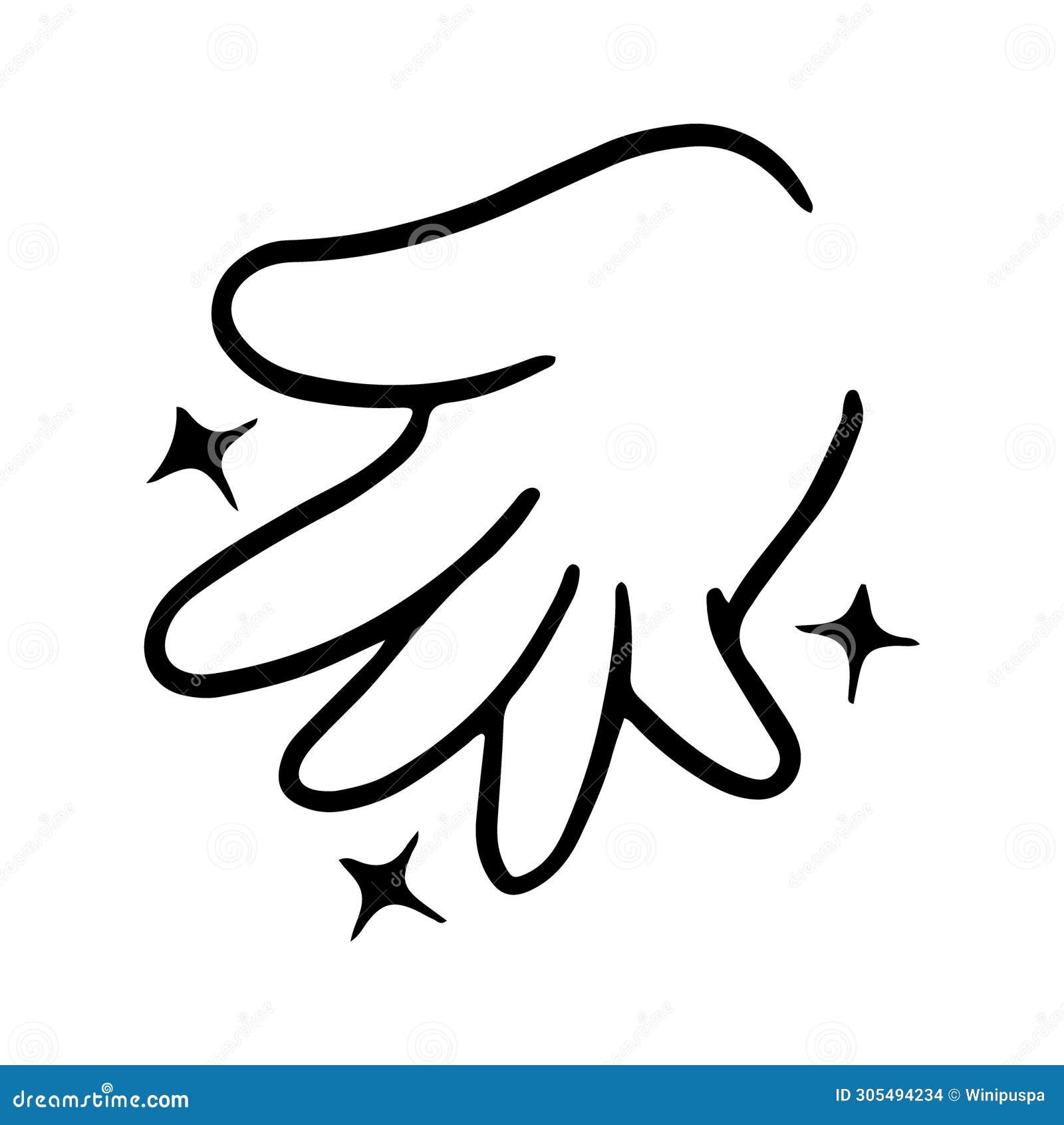 Kawaii Hand Gestures Sign and Symbol Isolated in White Background Stock ...