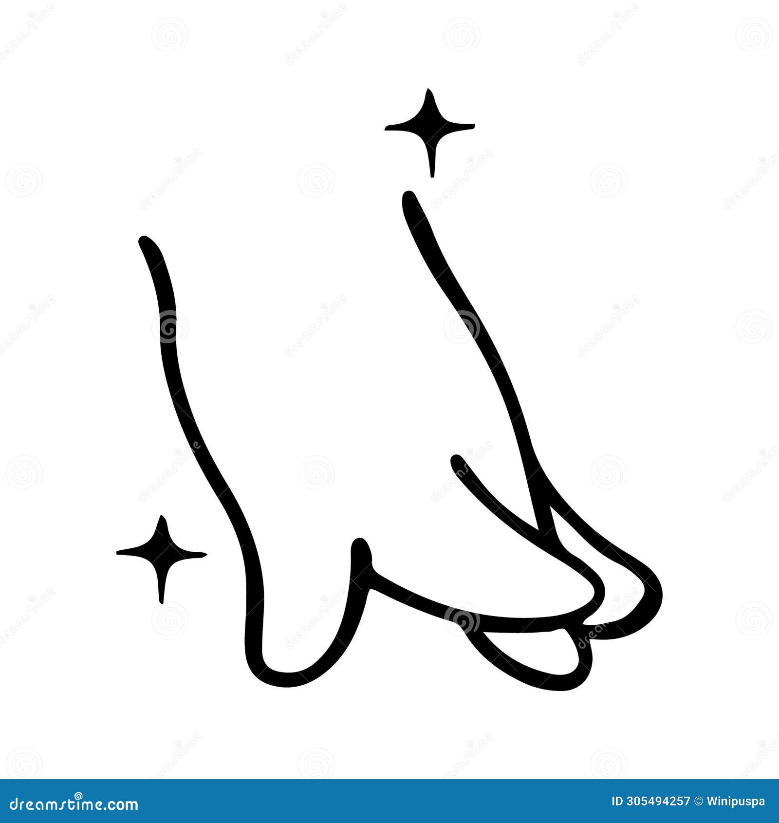 Kawaii Hand Gestures Sign and Symbol Isolated in White Background Stock ...